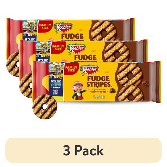 (3 pack) Keebler Fudge Stripes, Original Shortbread Cookies Coated in ...