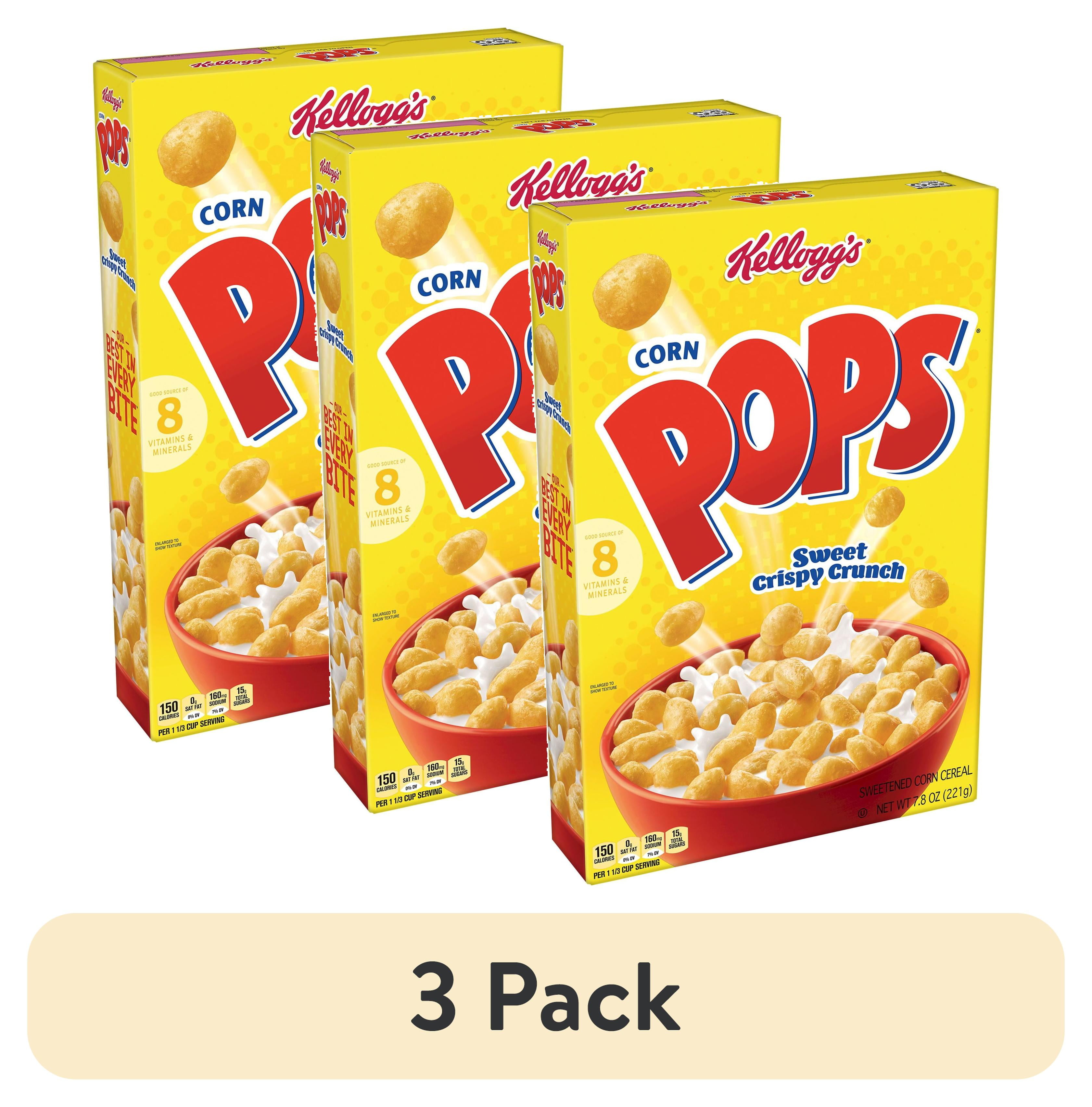 (3 pack) Kellogg's Corn Pops, Cold Breakfast Cereal, 8 Vitamins and ...