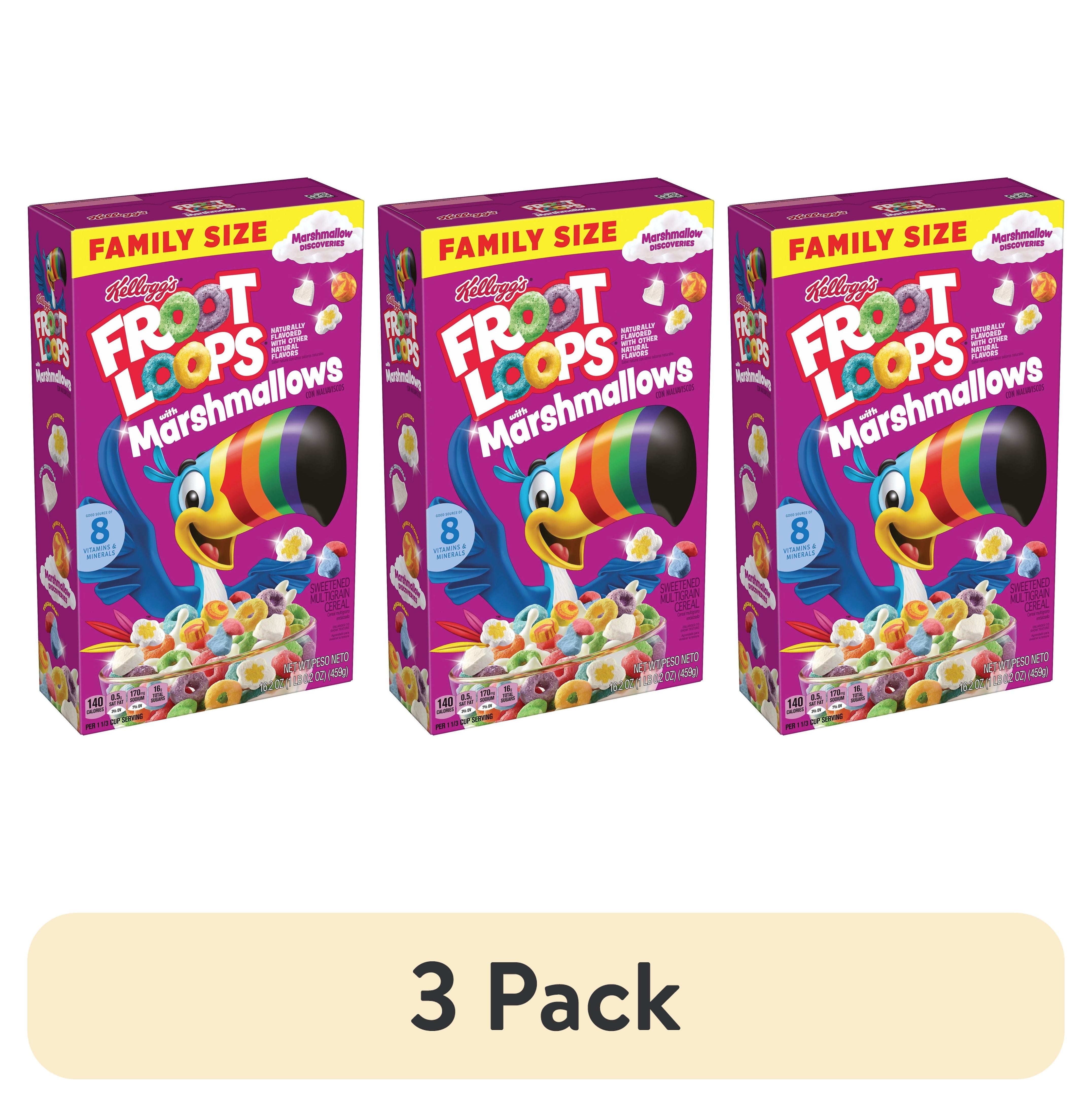(3 pack) Kellogg's Froot Loops with Marshmallows Breakfast Cereal, 12g ...
