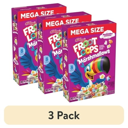 (3 pack) Kellogg's Froot Loops Breakfast Cereal, Kids Cereal, Family ...