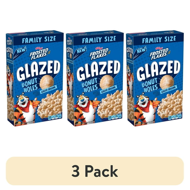 (3 pack) Kellogg's Frosted Flakes Glazed Donut Holes Breakfast Cereal ...