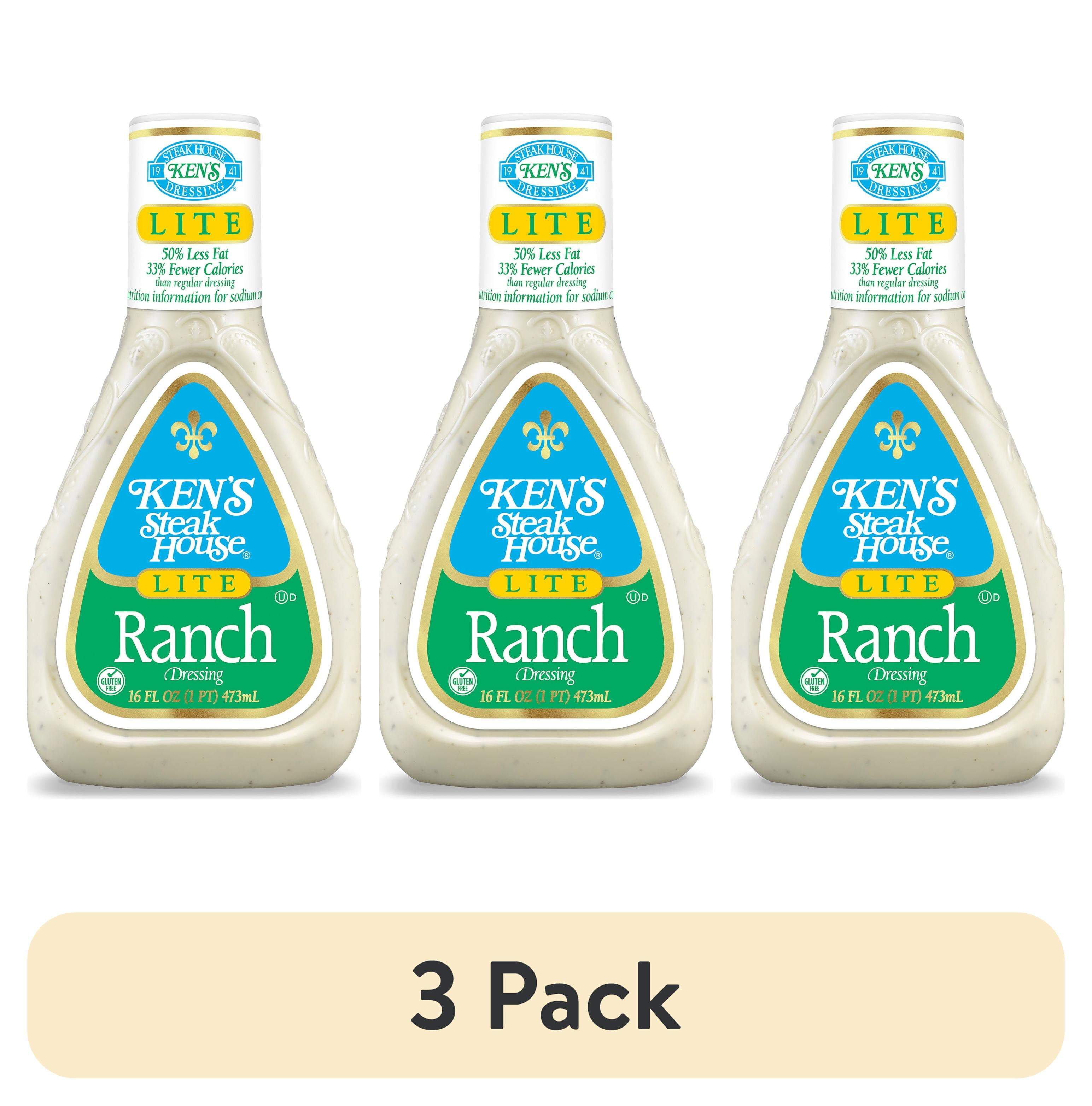 (3 pack) Ken's Steak House Lite Ranch Salad Dressing 16 fl oz - Walmart.com