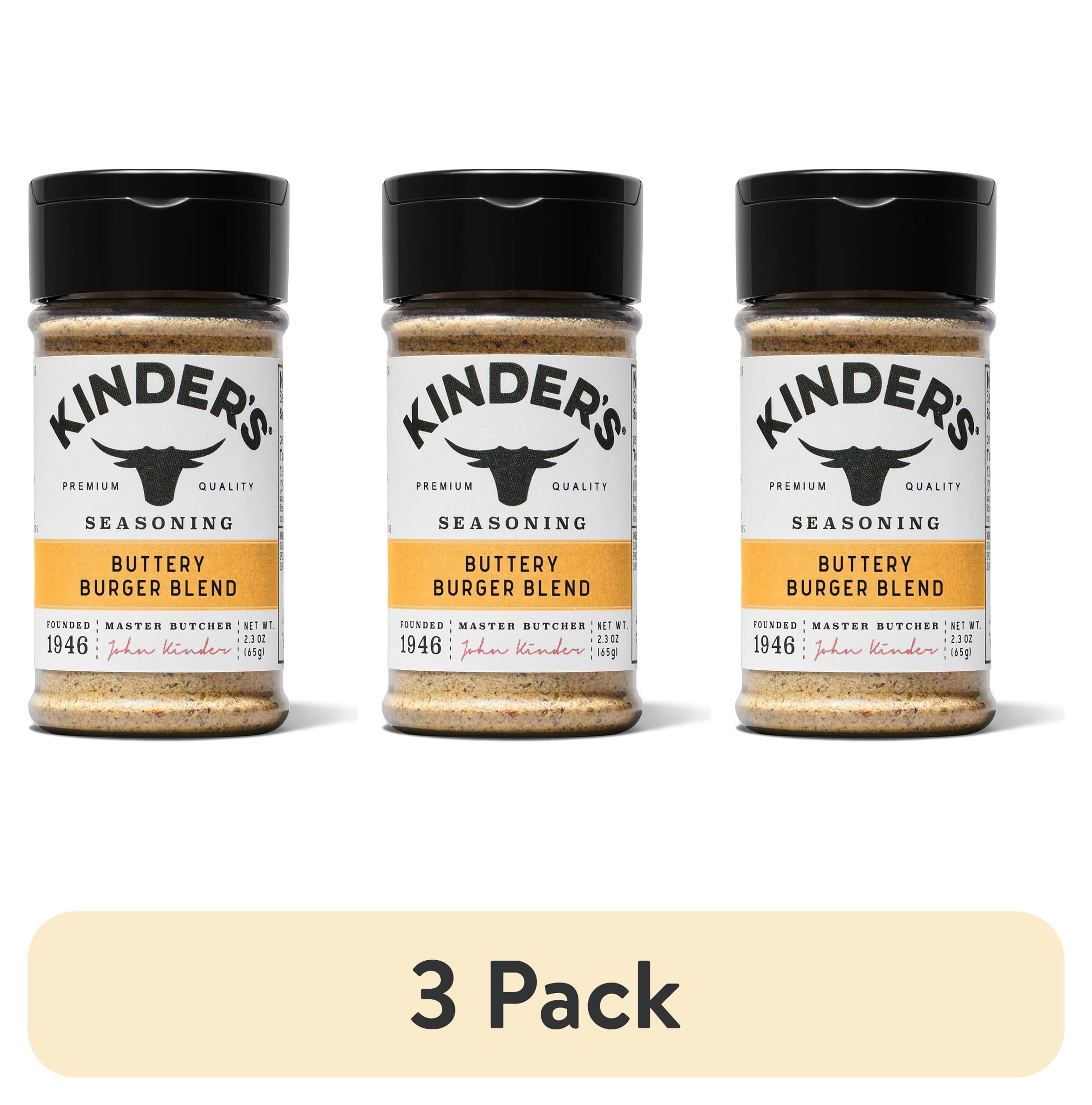 (3 pack) Kinder's Buttery Burger Blend Seasoning, 2.1 oz Small Bottle ...