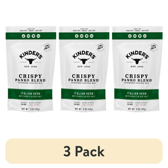 (3 pack) Kinder's Italian Herb Seasoned Panko Bread Crumb Coating Mix ...