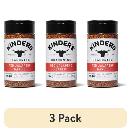 Kinder's Red Jalapeno Garlic Seasoning, Spicy Blend for Beef, Chicken ...