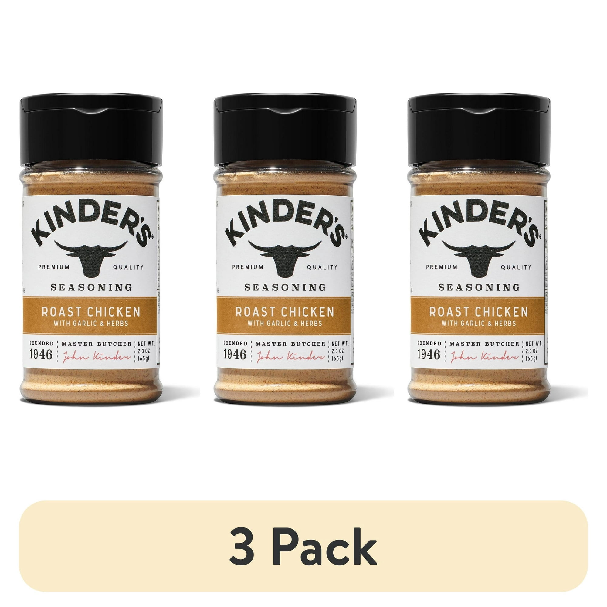(3 pack) Kinder's Roast Chicken with Garlic and Herbs Seasoning, 2.3 oz ...