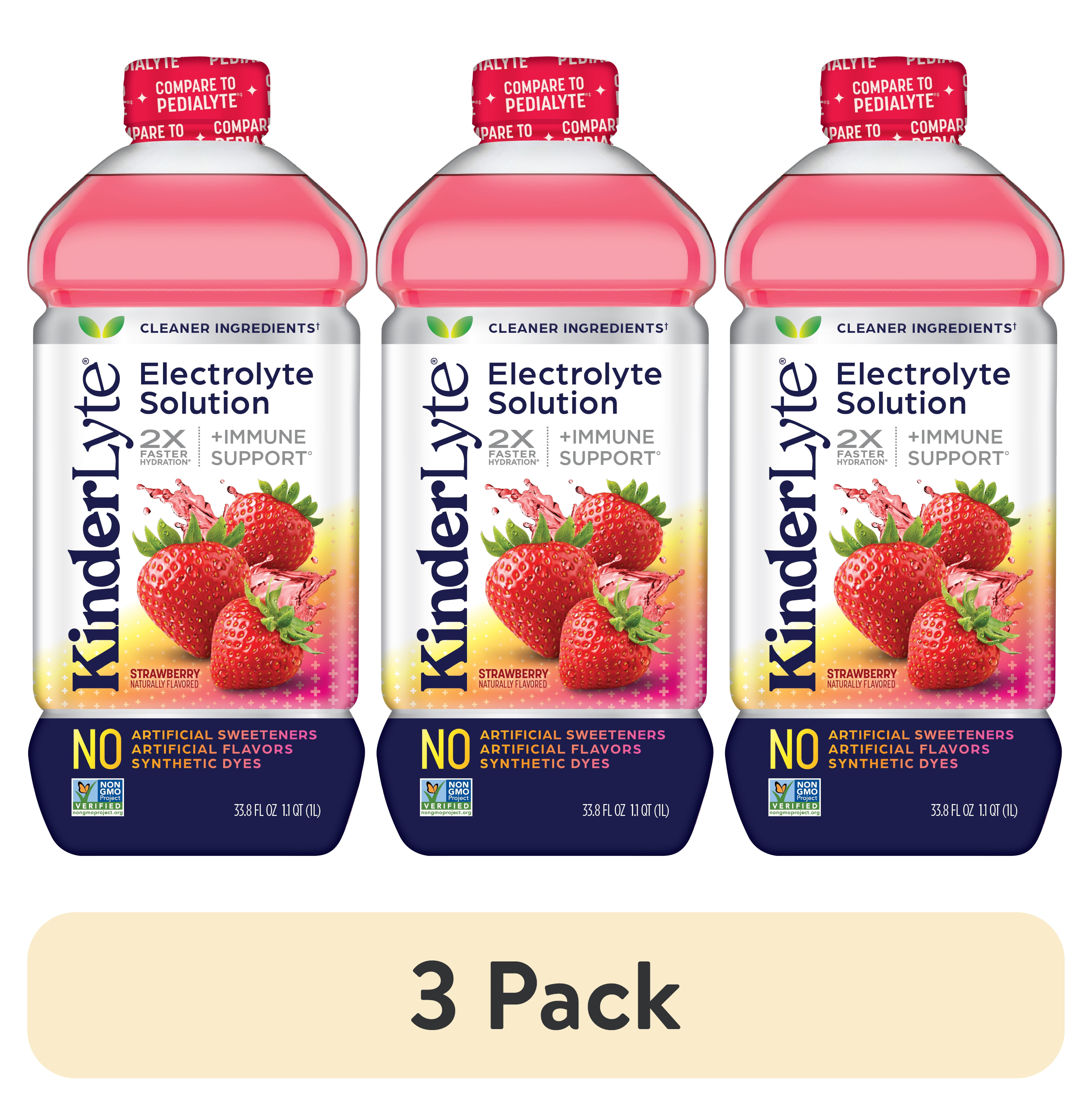 (4 pack) KinderLyte Electrolyte Drink for Kids & Adults, Strawberry, 1 ...