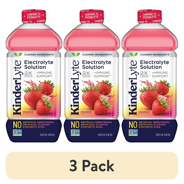 (3 pack) Kinderfarms KinderLyte Electrolyte Solution for Kids & Adults ...