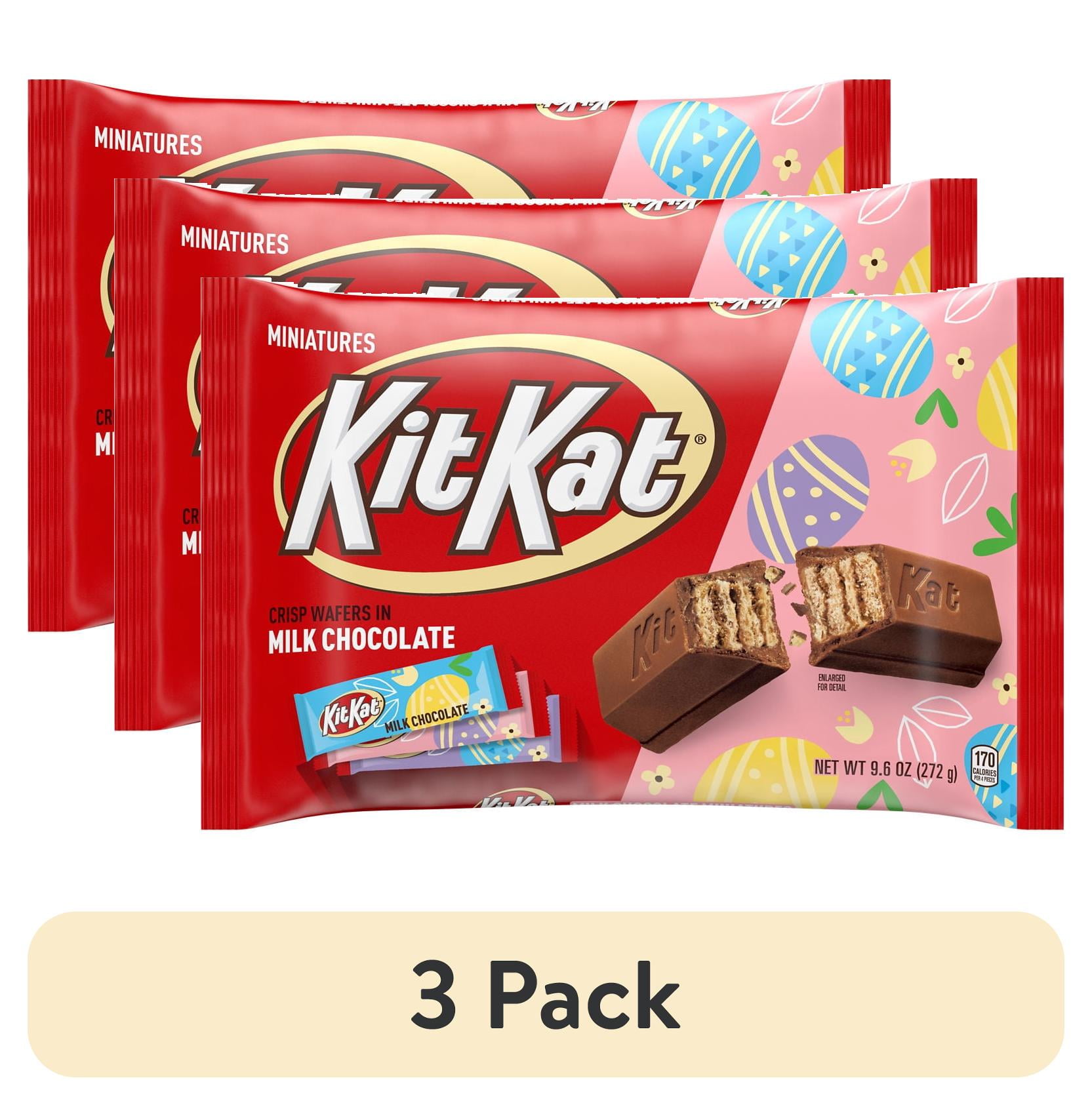 (3 pack) Kit Kat Miniatures Milk Chocolate Wafer Easter Candy, Bag 9.6 ...