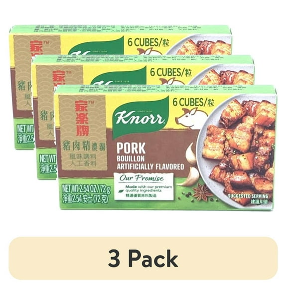 Knorr Pork Bouillon Cubes, 6 Cubes, 2.54 oz, Flavor Seasoning, 15 ...