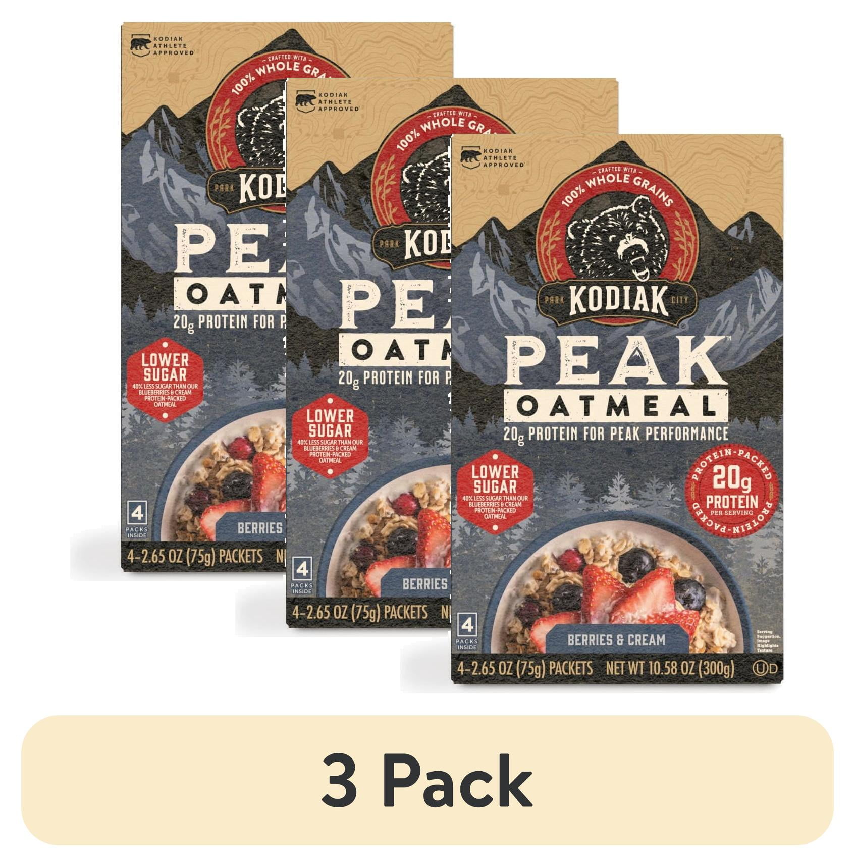 (3 pack) Kodiak Peak Protein-Packed Berries and Cream Instant Oatmeal ...