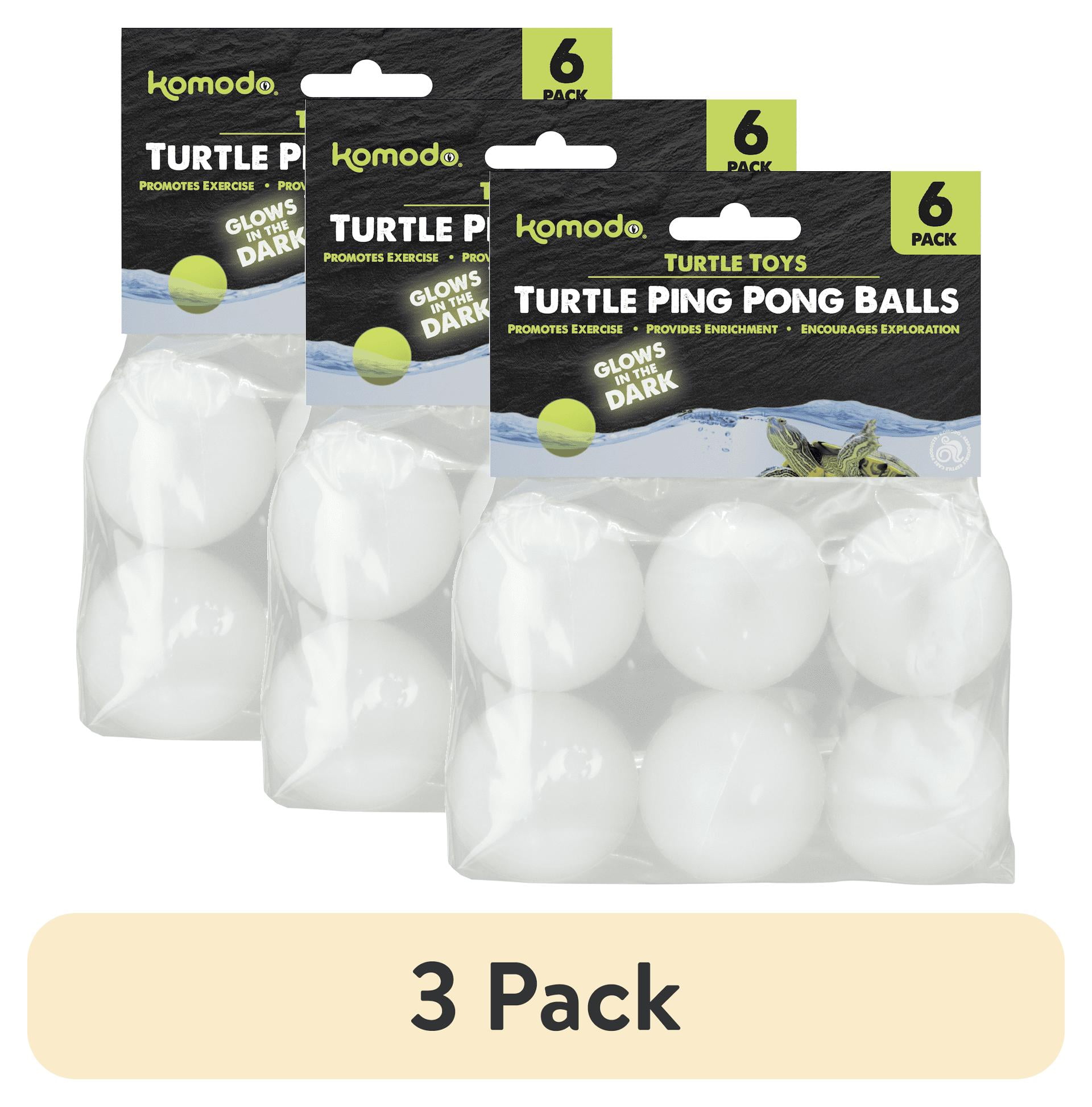 (3 pack) Komodo Ping Pong Balls Turtle Toys, 6 pack, Glows in the Dark ...