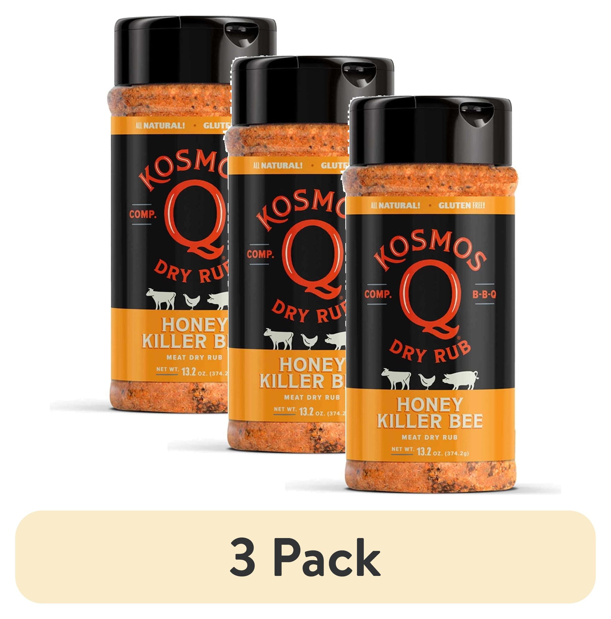 (3 pack) Kosmos Q Honey Killer Bee Dry BBQ Rub and Seasonings, 13.2 oz ...