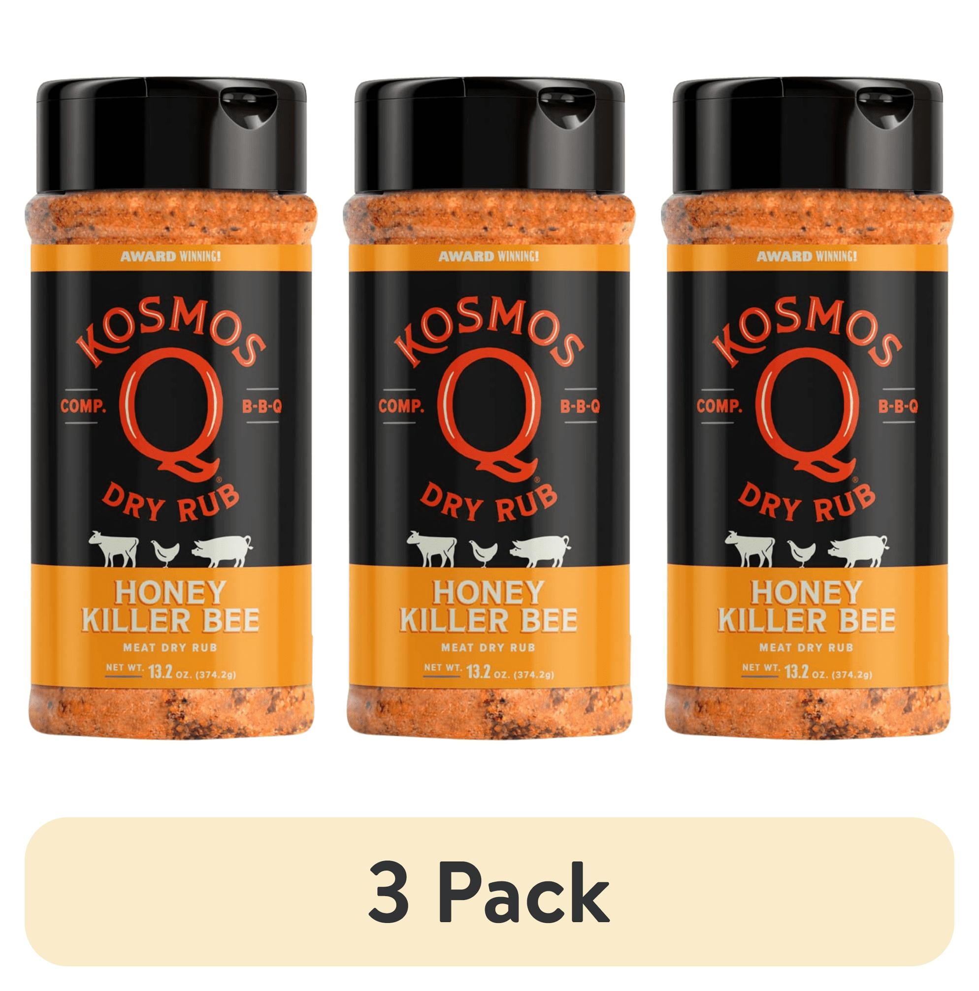 (3 pack) Kosmos Q Honey Killer Bee Dry BBQ Rub and Seasonings for Beef ...