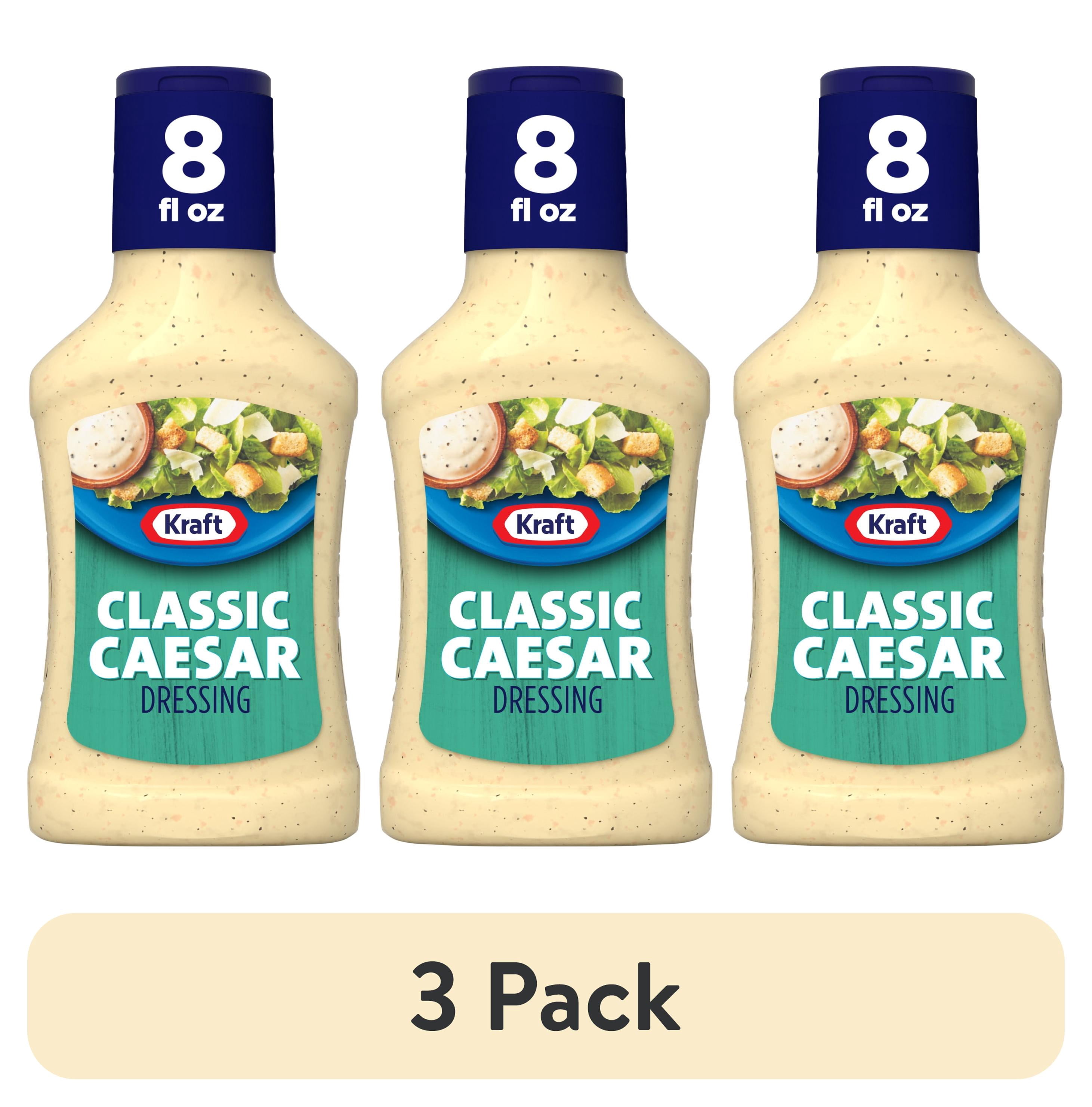 (3 pack) Kraft Classic Caesar Dressing, 8 fl oz Bottle - Walmart.com