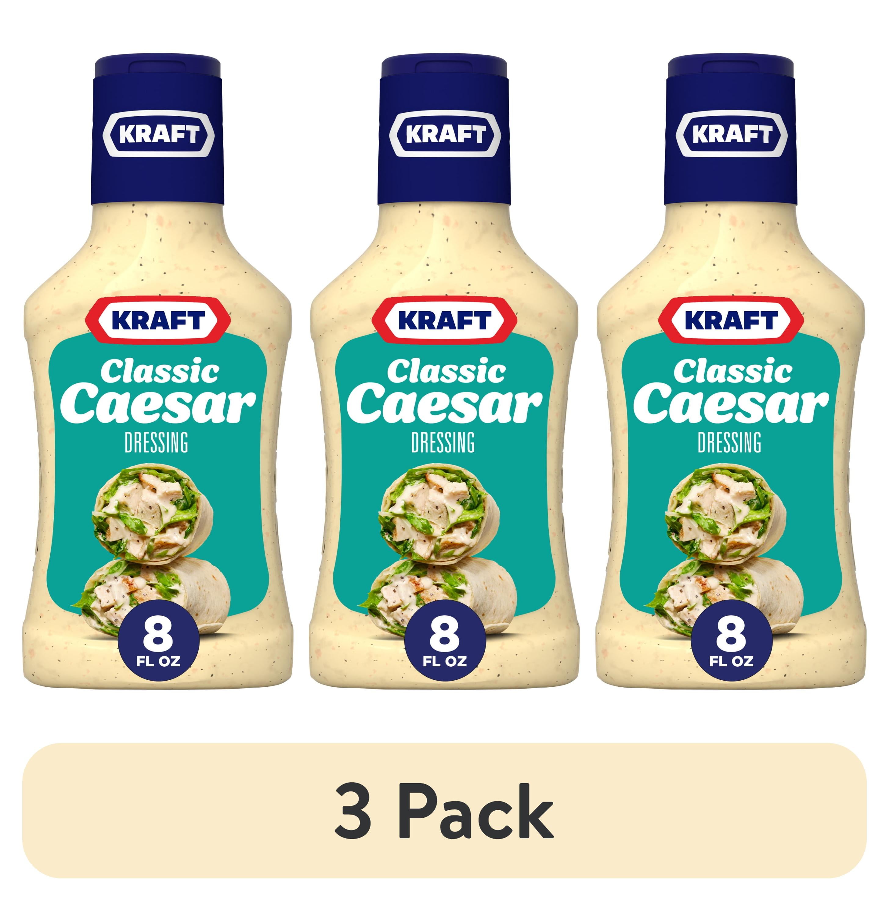 (3 pack) Kraft Classic Caesar Dressing, 8 fl oz Bottle - Walmart.com