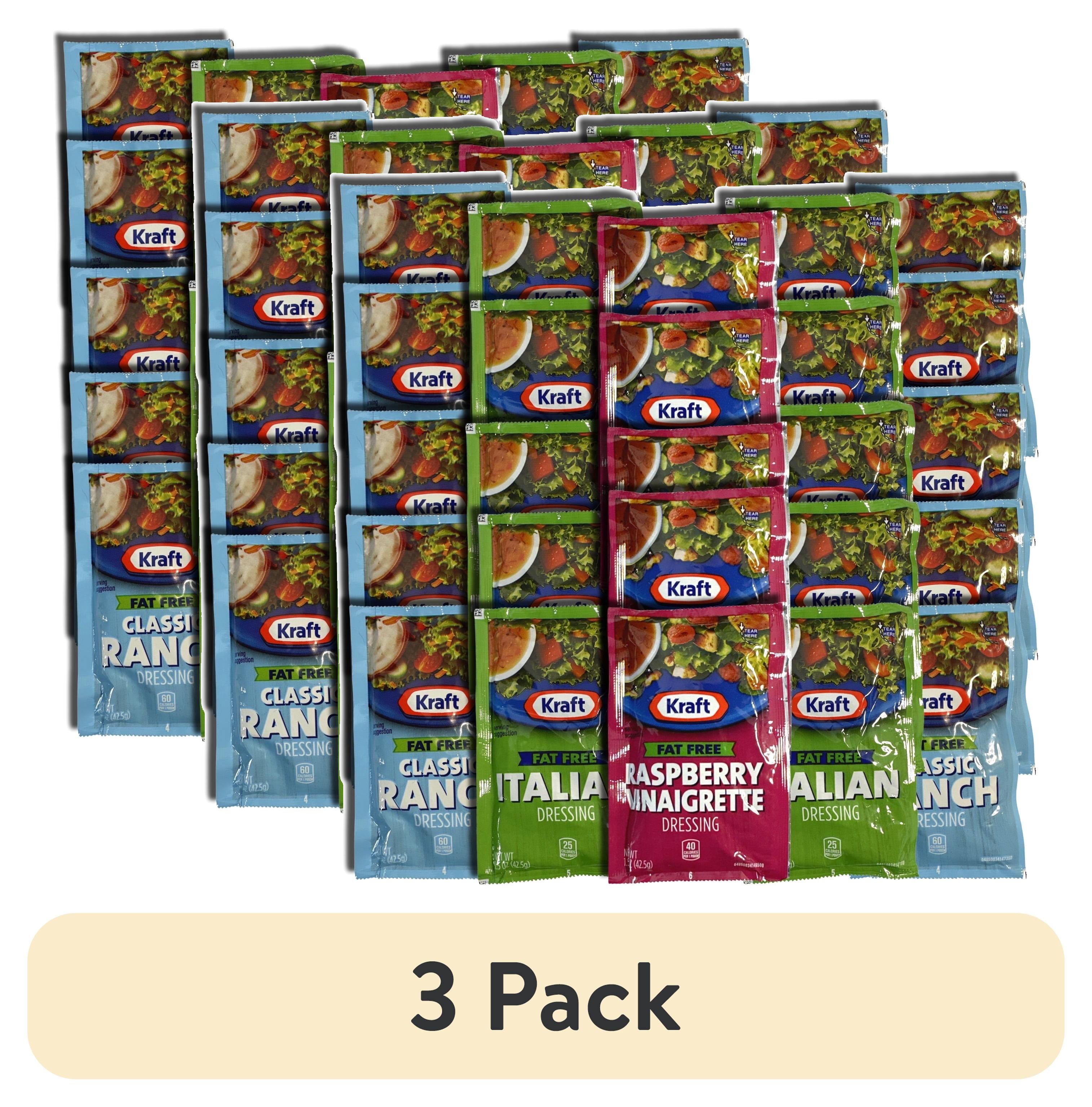 (3 pack) Kraft Fat Free Salad Dressing Packets Variety Includes Ranch ...