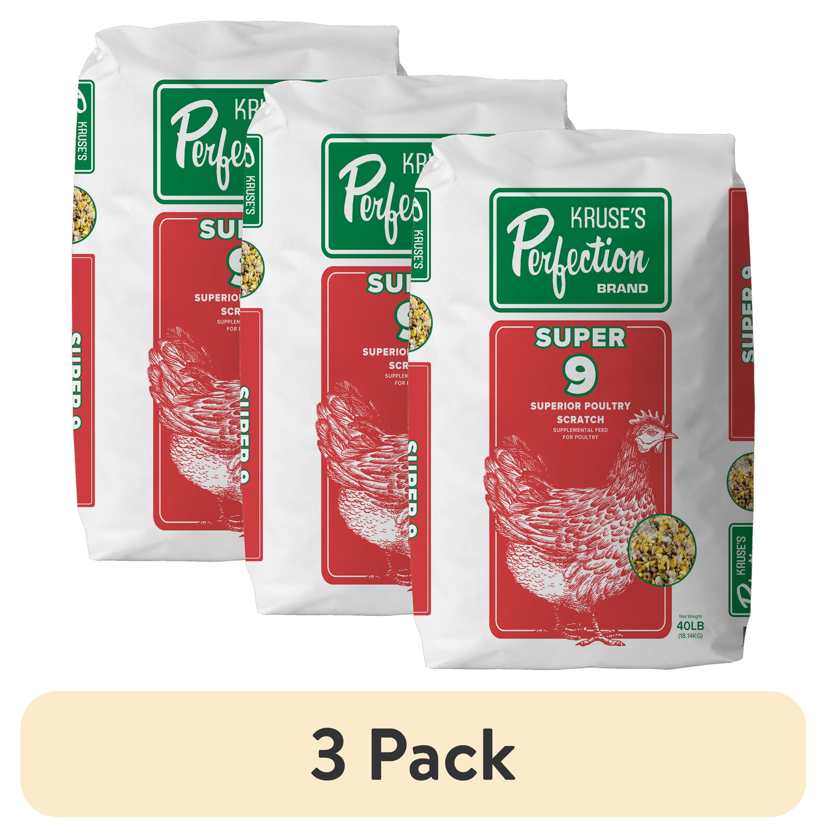 (3 pack) Kruse's Perfection Brand Super 9 Poultry Scratch Grain , 40 lb ...