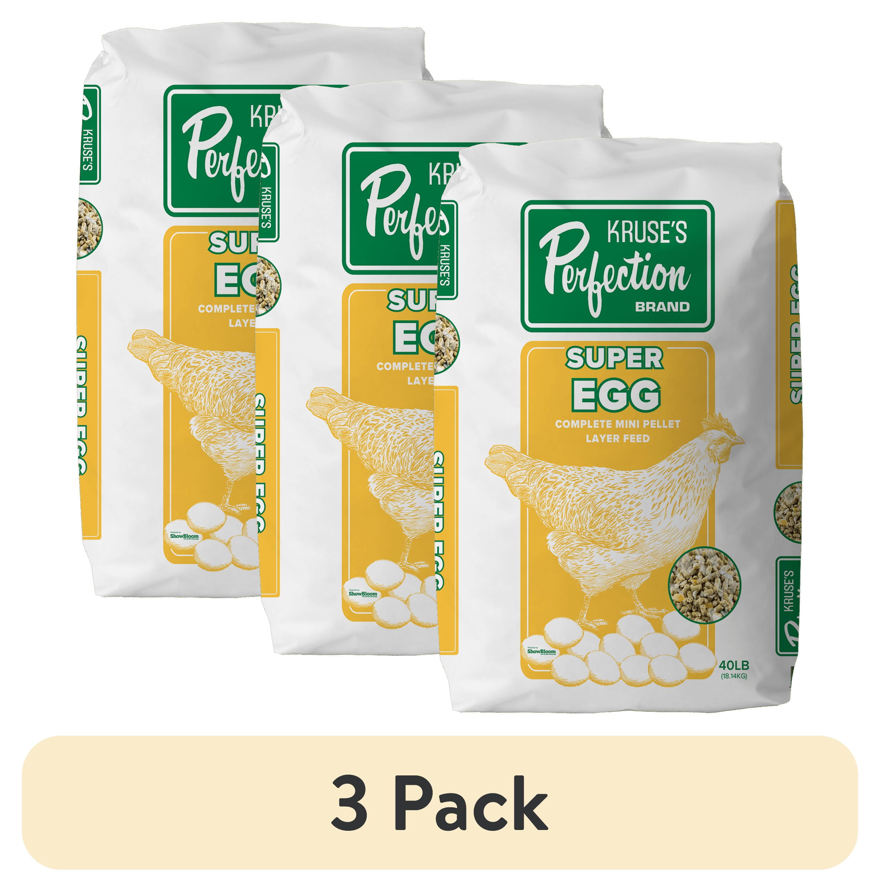 (3 pack) Kruse's Perfection Brand Super Egg Poultry Feed 40 lb Pellet ...