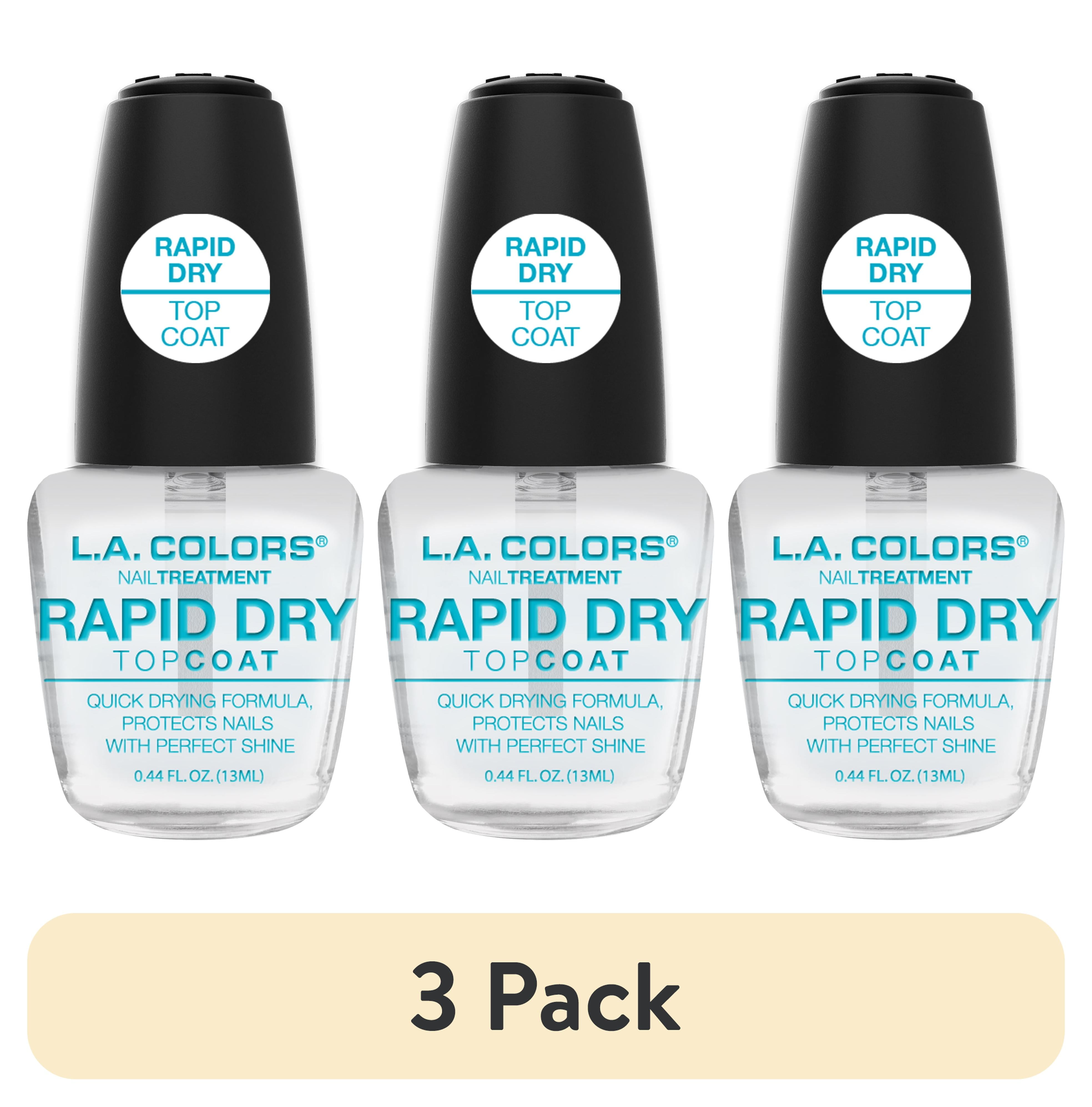 (3 pack) L.A. COLORS Color Craze Nail Polish, Rapid Dry Topcoat ...
