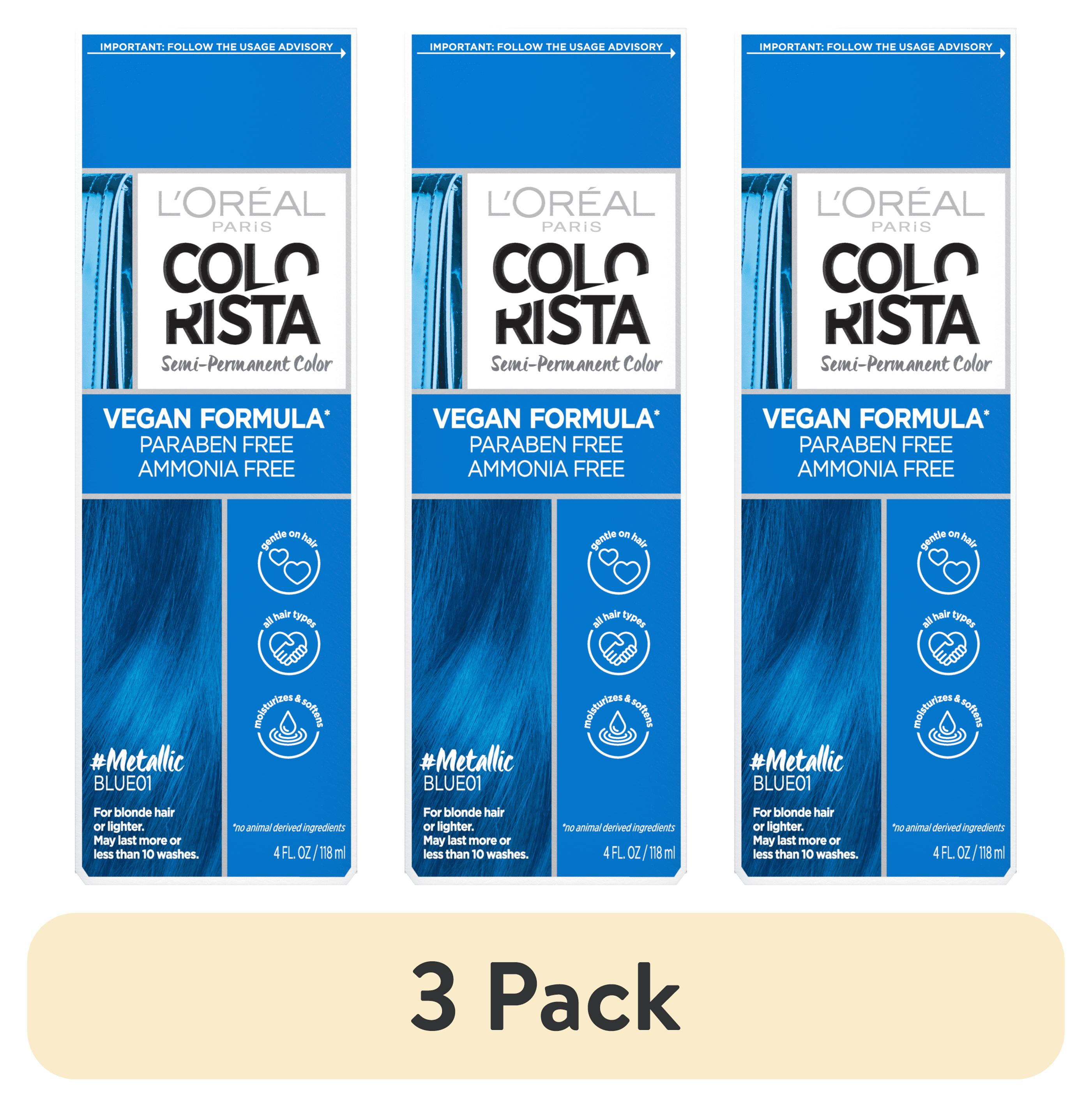 (3 pack) L'Oreal Paris Colorista Semi-Permanent Hair Color, Metallic ...