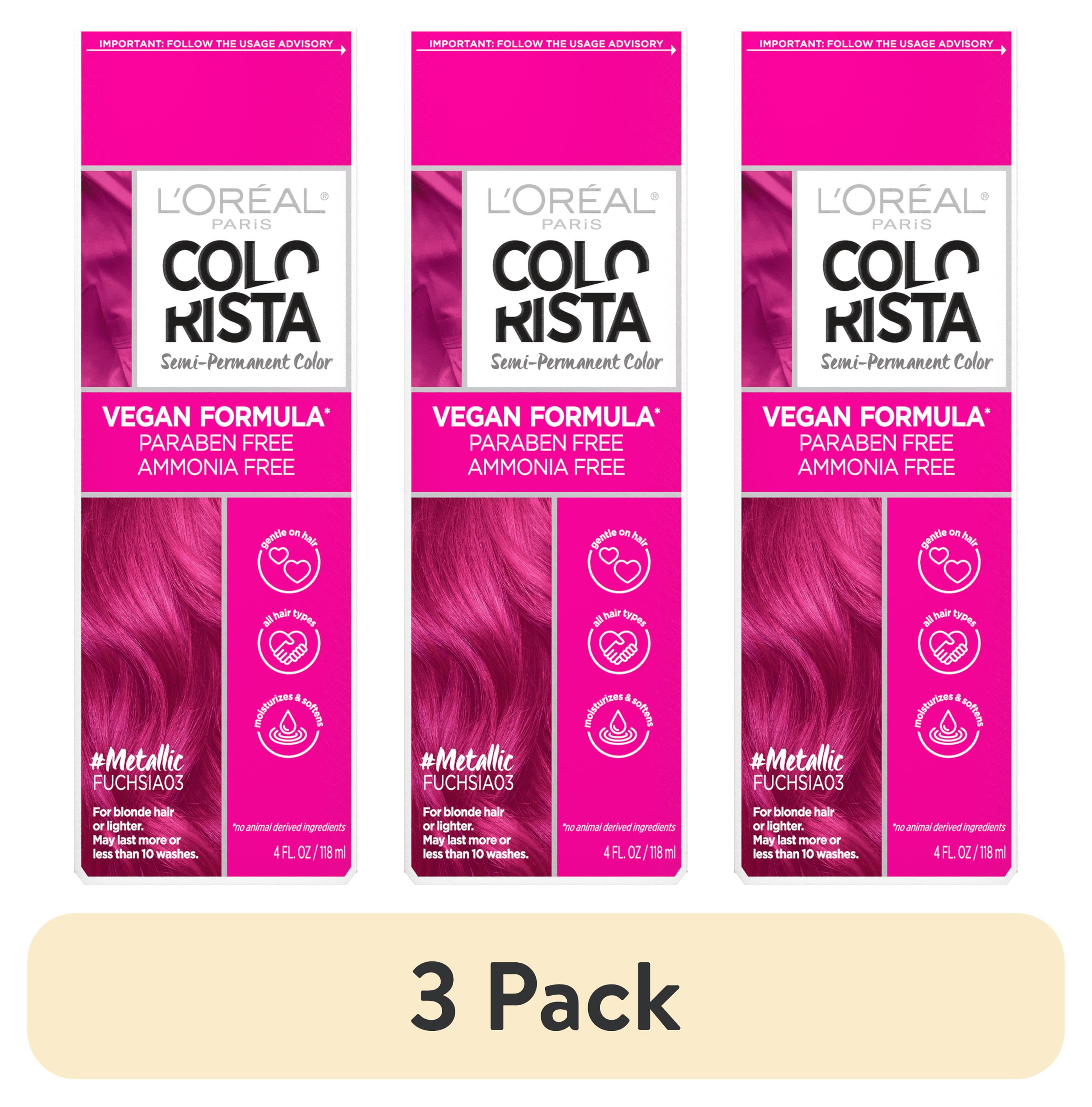 (3 pack) L'Oreal Paris Colorista Semi-Permanent Hair Color, Metallic ...