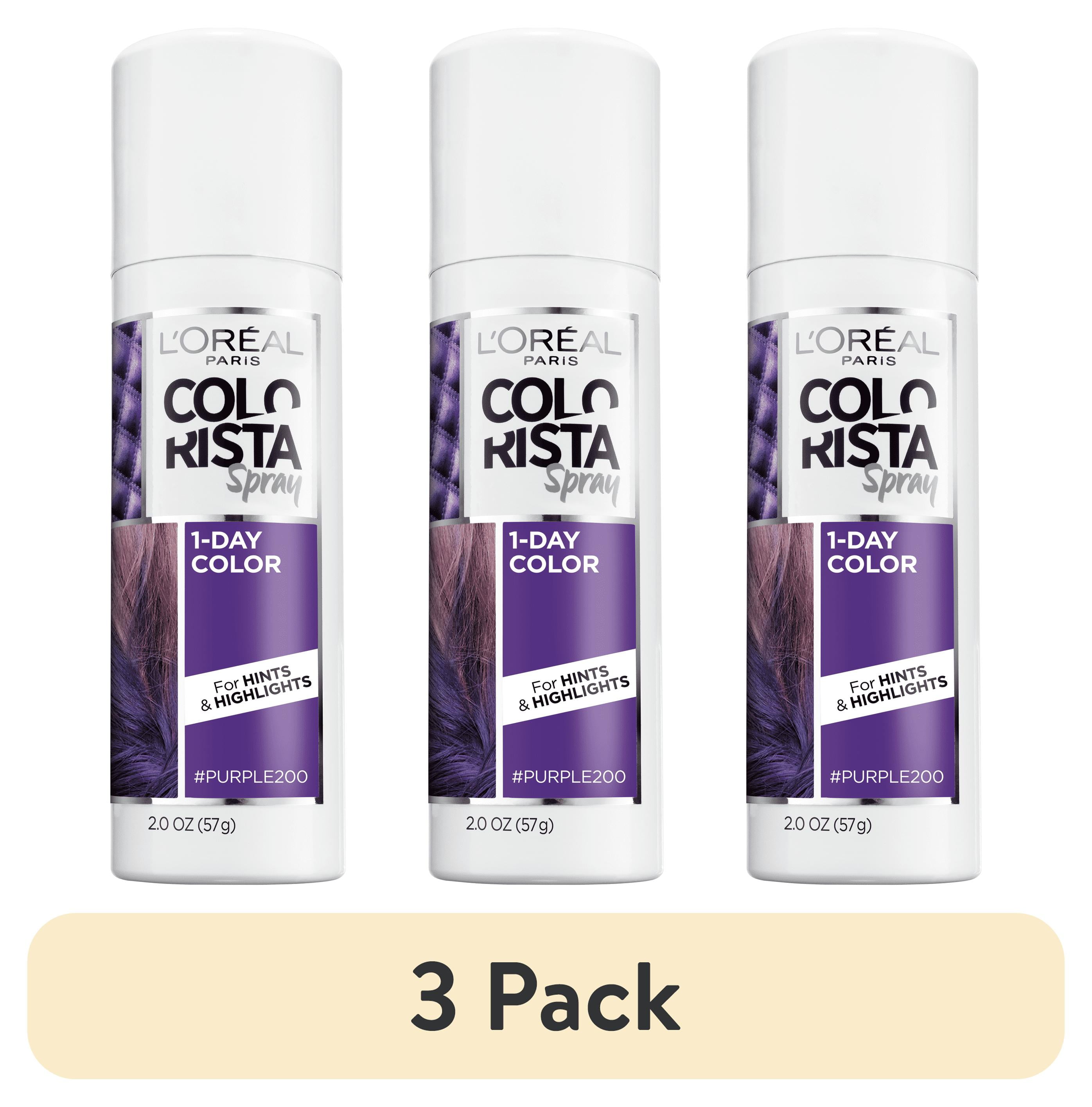 (3 pack) L'Oreal Paris Colorista Spray Temporary Hair Color, Purple ...