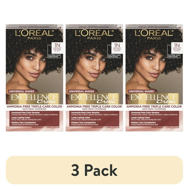 (3 pack) L'Oreal Paris Excellence Universal Nudes Permanent Hair Color ...