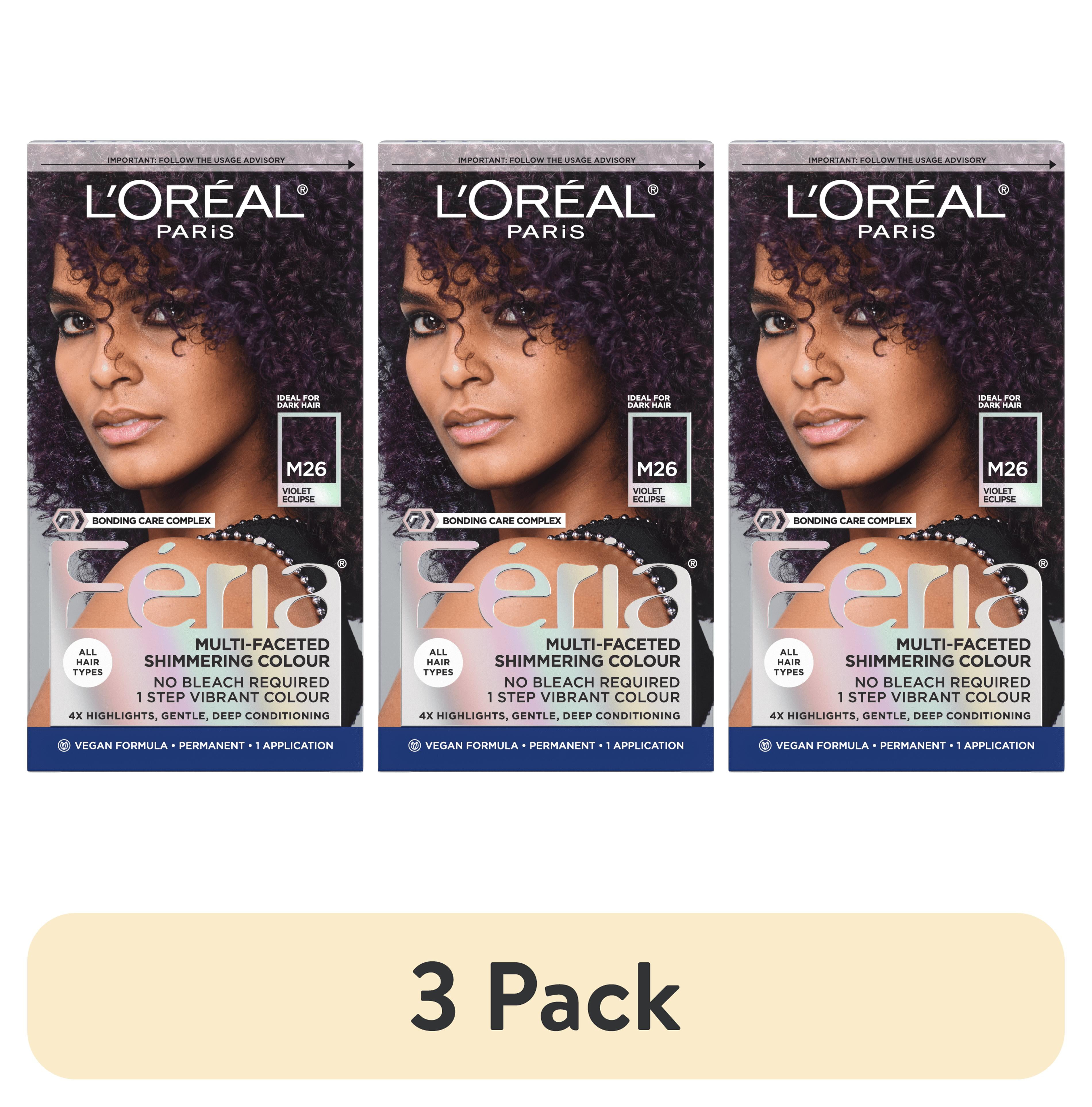 (3 pack) L'Oreal Paris Feria Hair Color, M26 Violet Eclipse, Stronger ...