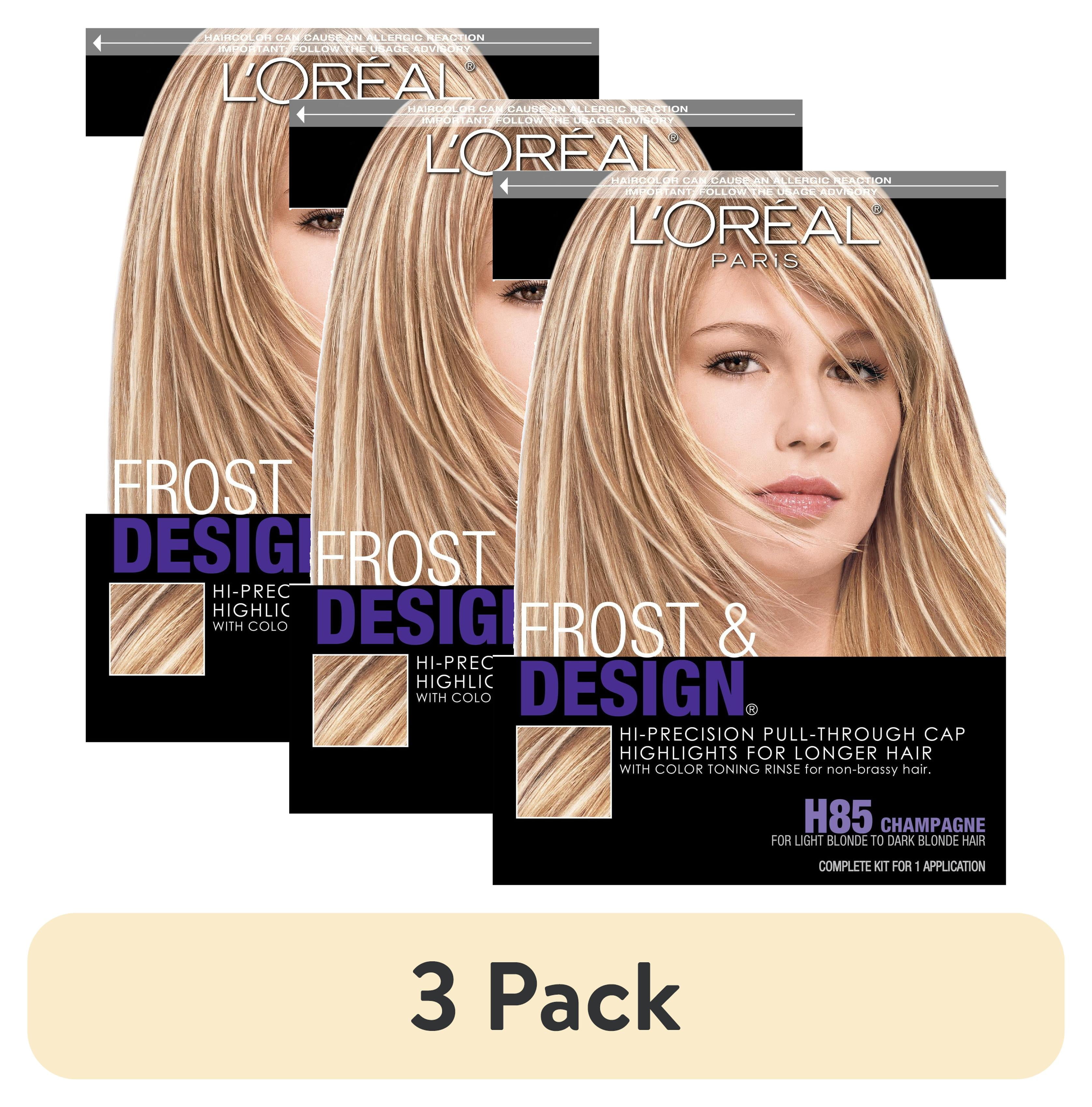 (3 pack) L'Oreal Paris Frost and Design Hair Highlights, H85 Champagne, 1 Kit, Precise - Walmart.com