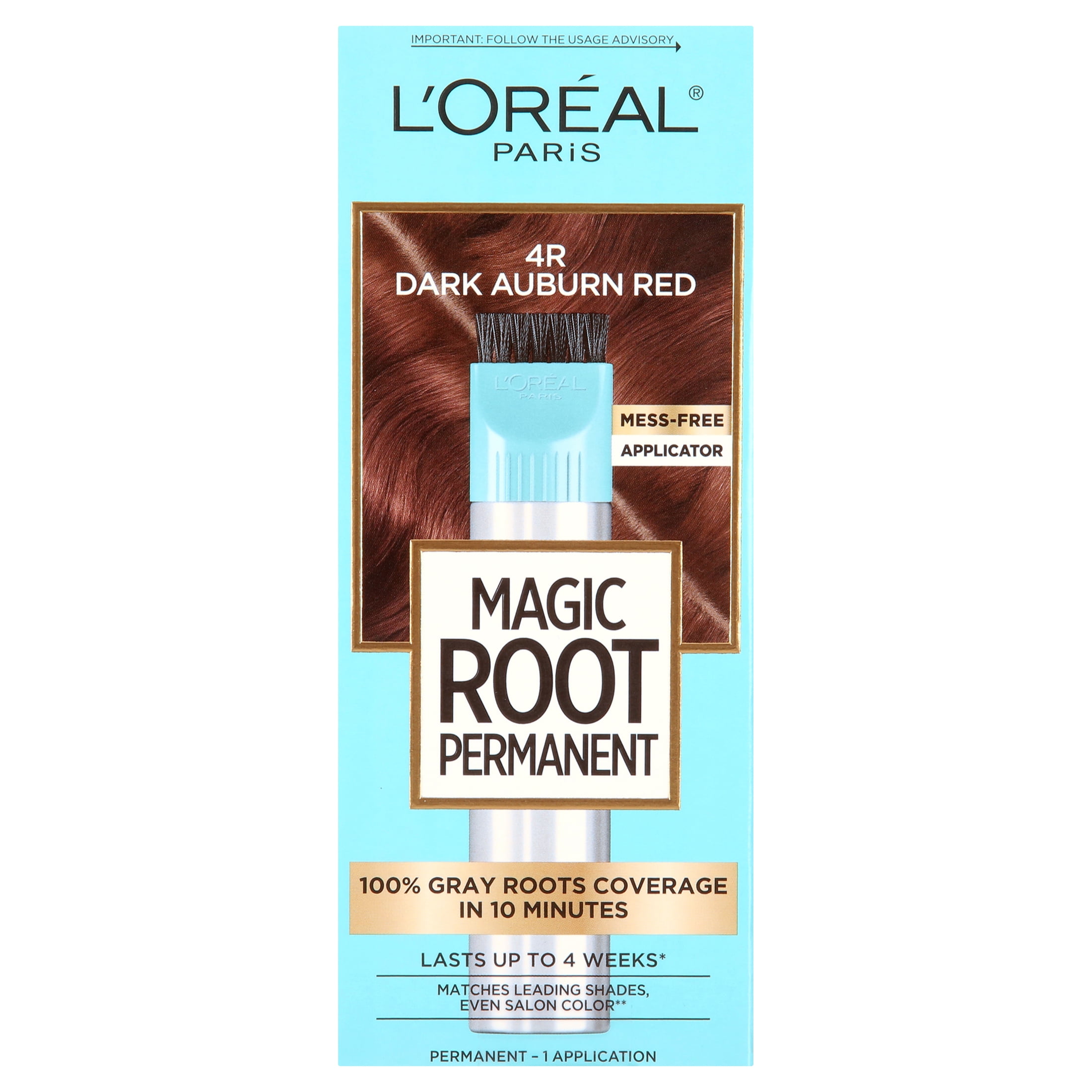 (3 pack) L'Oreal Paris Magic Root Rescue Permanent Hair Color, 4R Dark ...