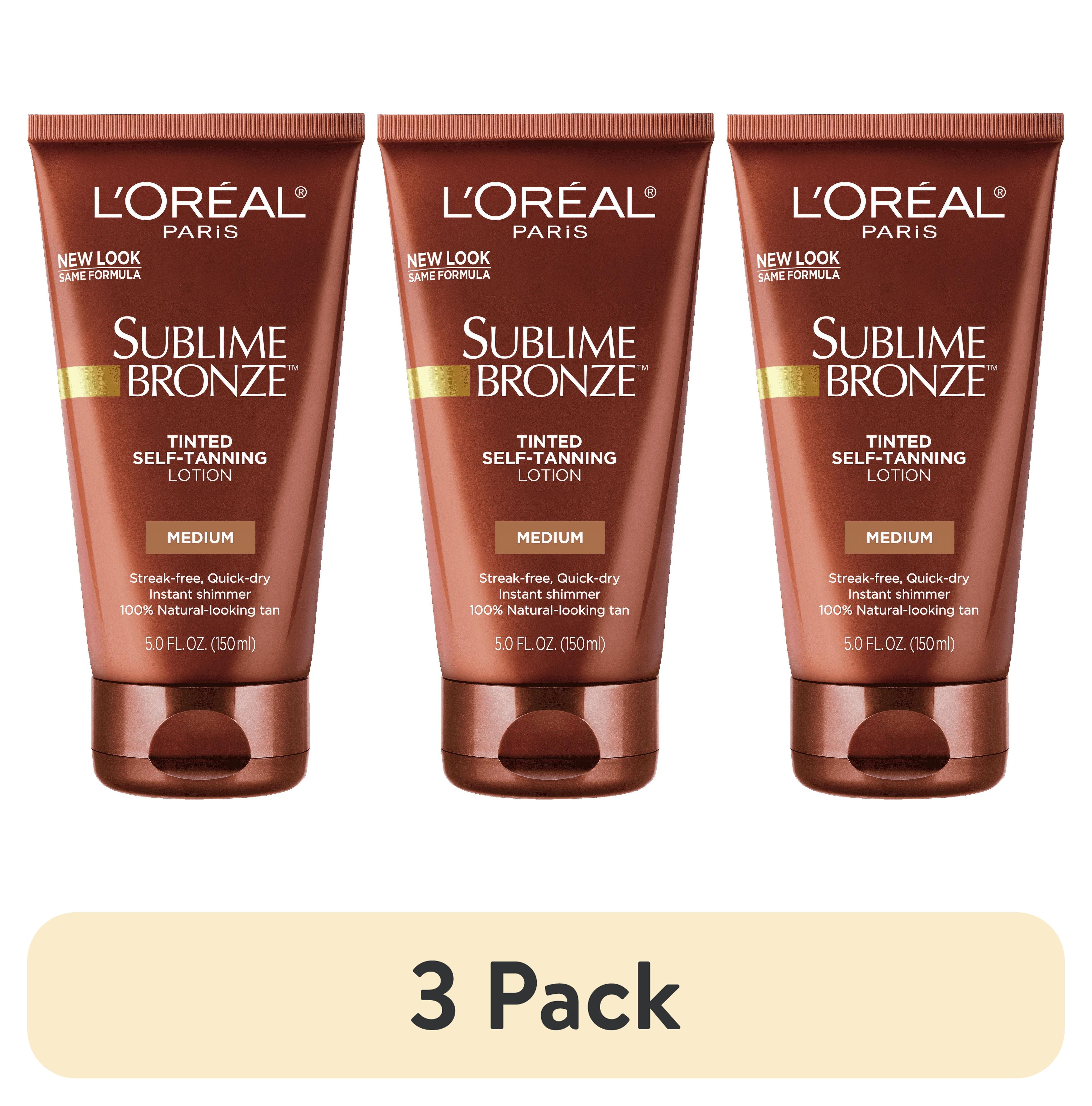 (3 pack) L'Oreal Paris Sublime Bronze Tinted Self-Tanning Lotion for Face, Medium, 5 fl oz ...