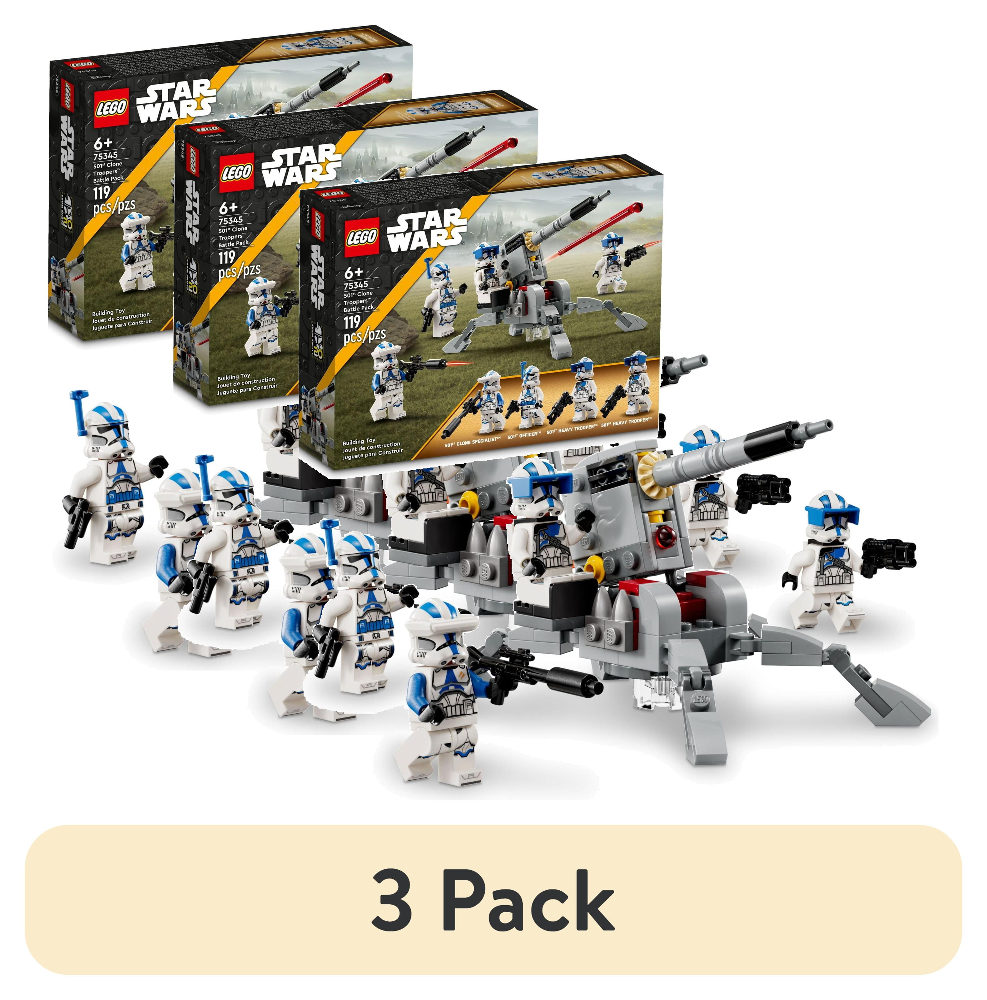 (3 pack) LEGO Star Wars 501st Clone Troopers Battle Pack 75345 Toy Set - Buildable AV-7 Anti ...