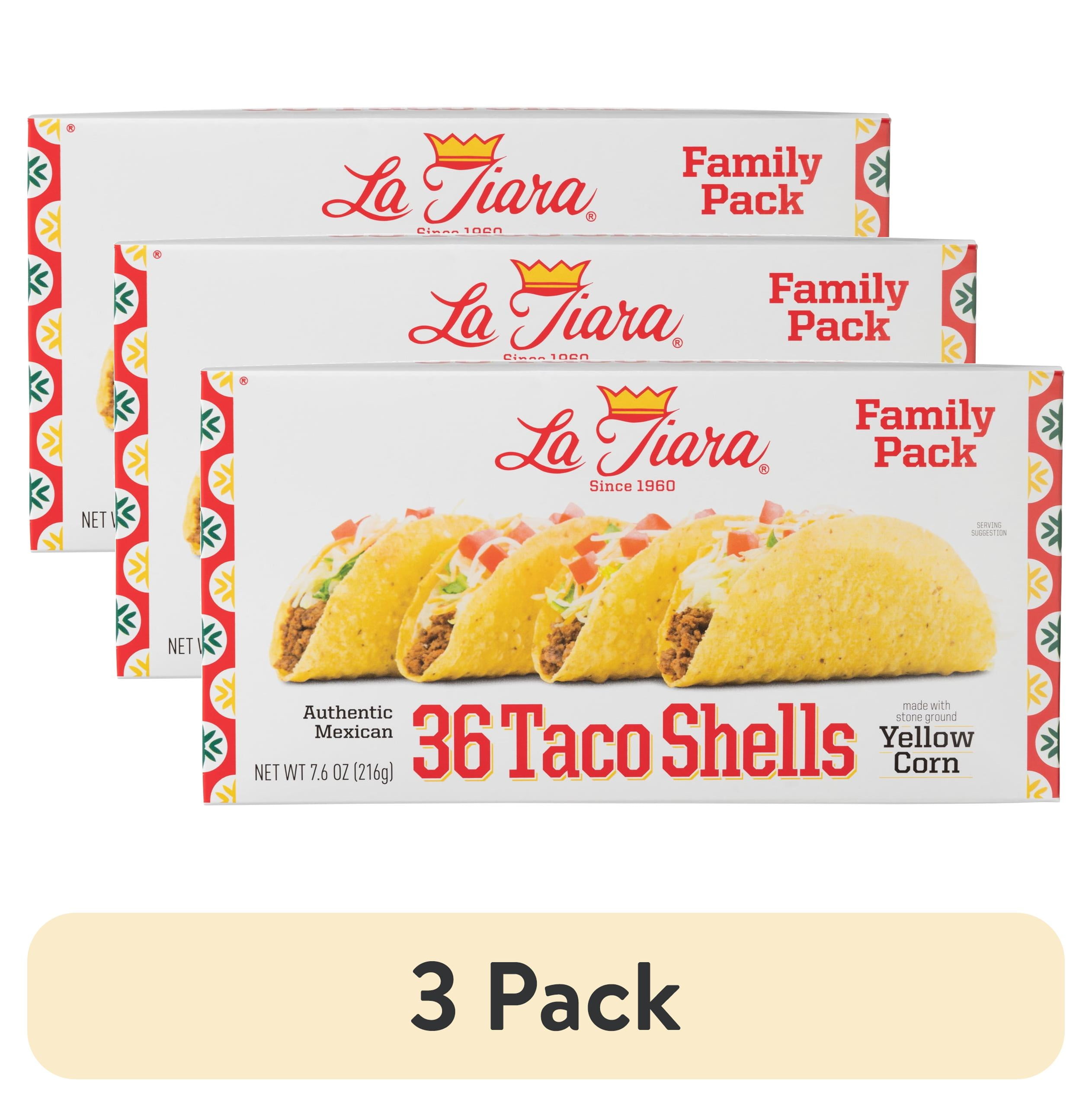 (3 pack) La Tiara Authentic Mexican Hard Taco Shells, 7.6 oz, 36 Count ...