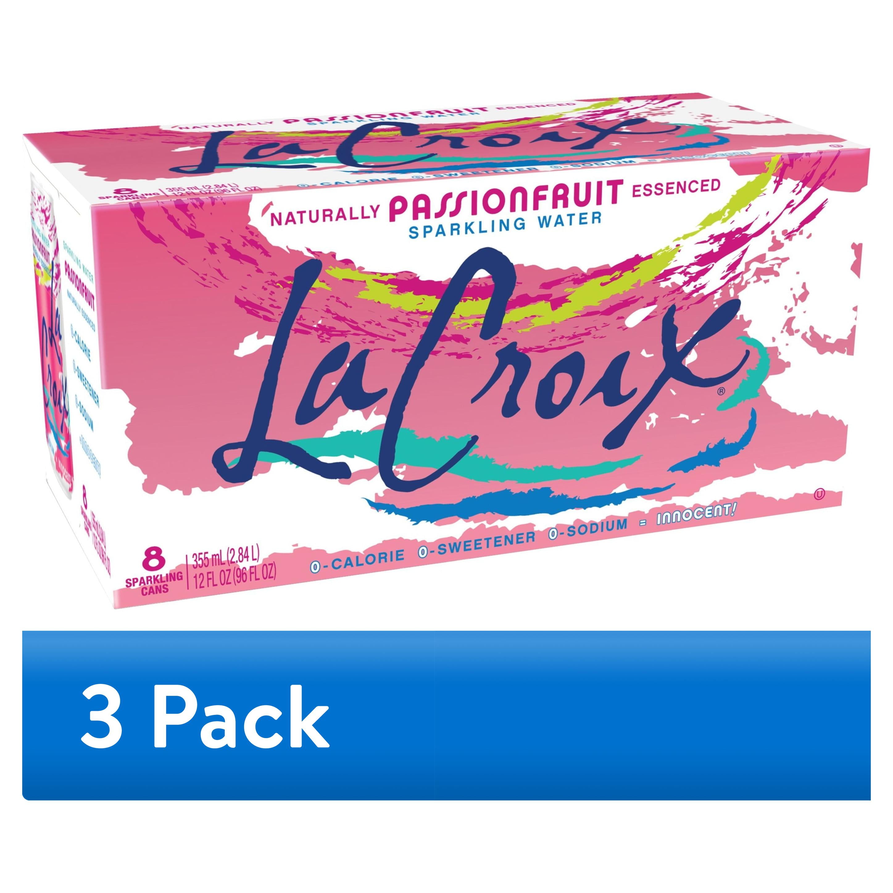 (3 pack) LaCroix Passionfruit Sparkling Water, 12 Fl. Oz., 8 Count - Walmart.com