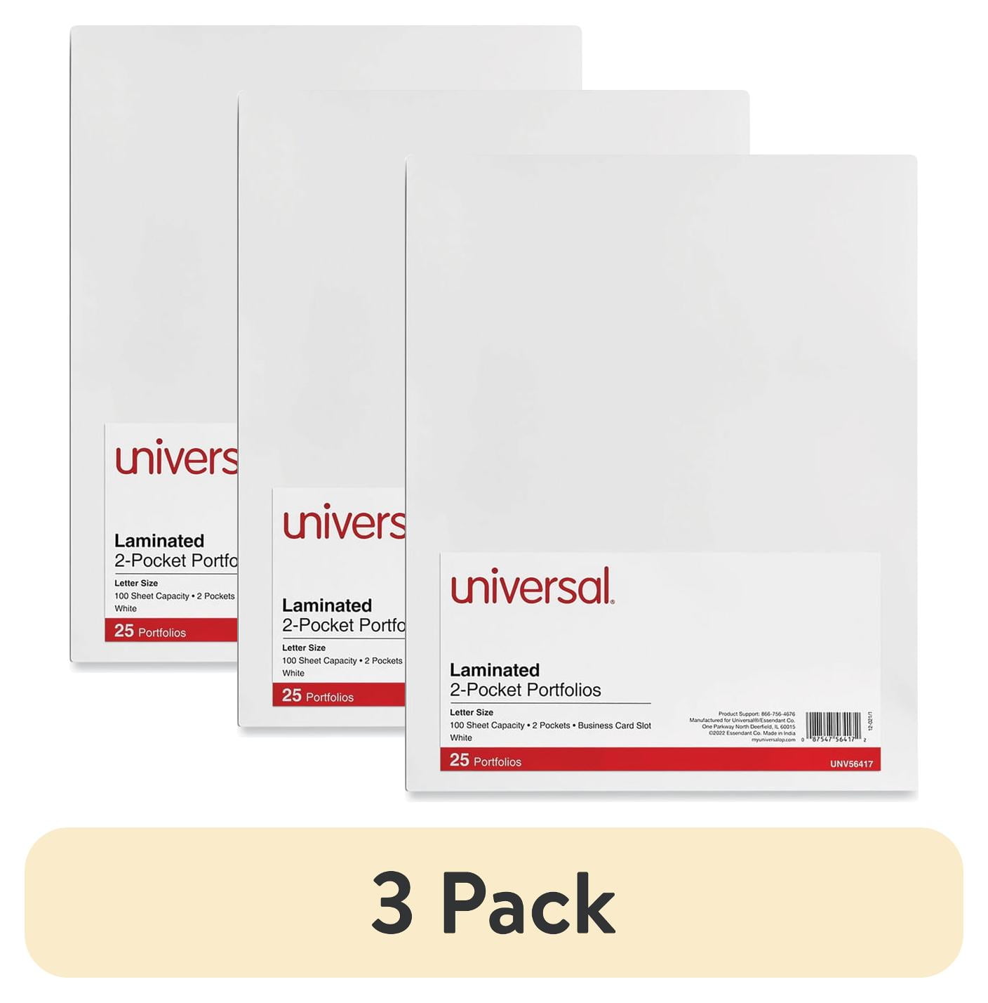 (3 pack) Laminated Two-Pocket Portfolios, Cardboard Paper, White, 11 X ...