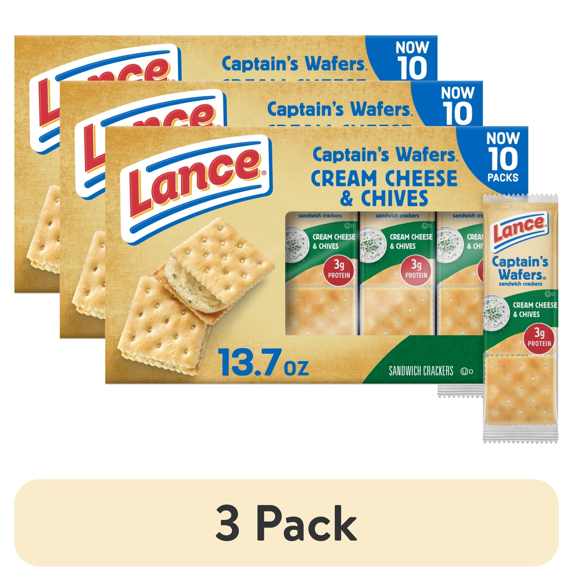 (3 pack) Lance Sandwich Crackers, Captain's Wafers Cream Cheese and ...