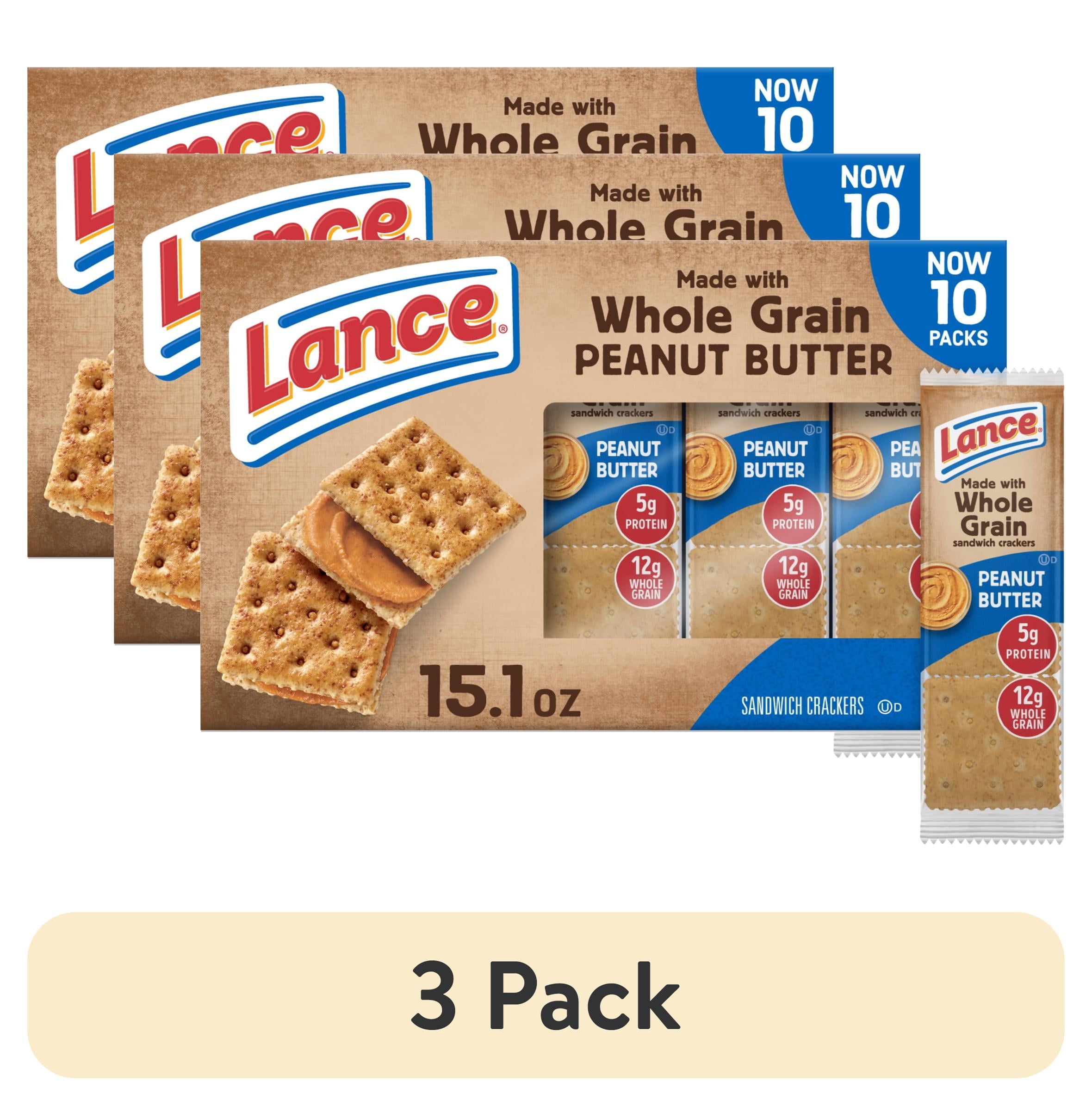 (3 pack) Lance Sandwich Crackers, Made with Whole Grain Crackers ...