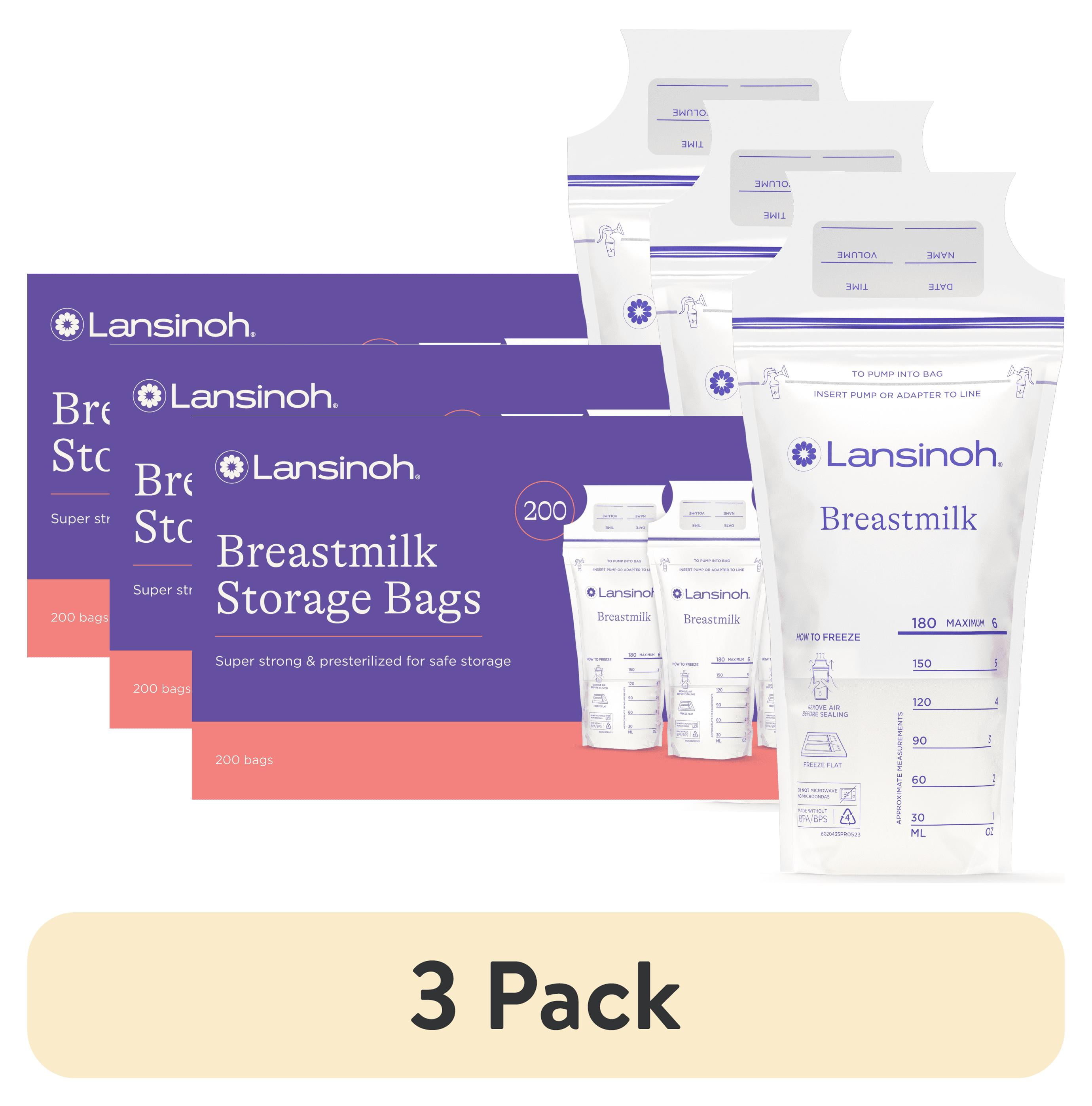 (3 pack) Lansinoh Breastmilk Storage Bags, Fast Freeze and Thaw, 200 ...
