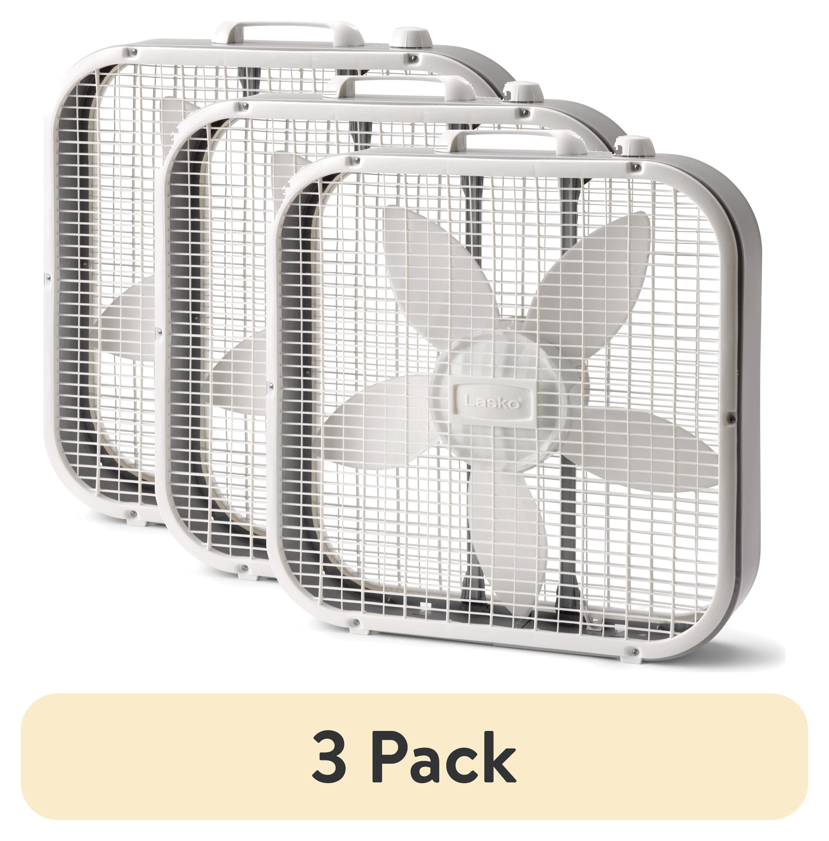 (3 pack) Lasko 20" Classic Box Fan with Weather-Resistant Motor, 3 ...