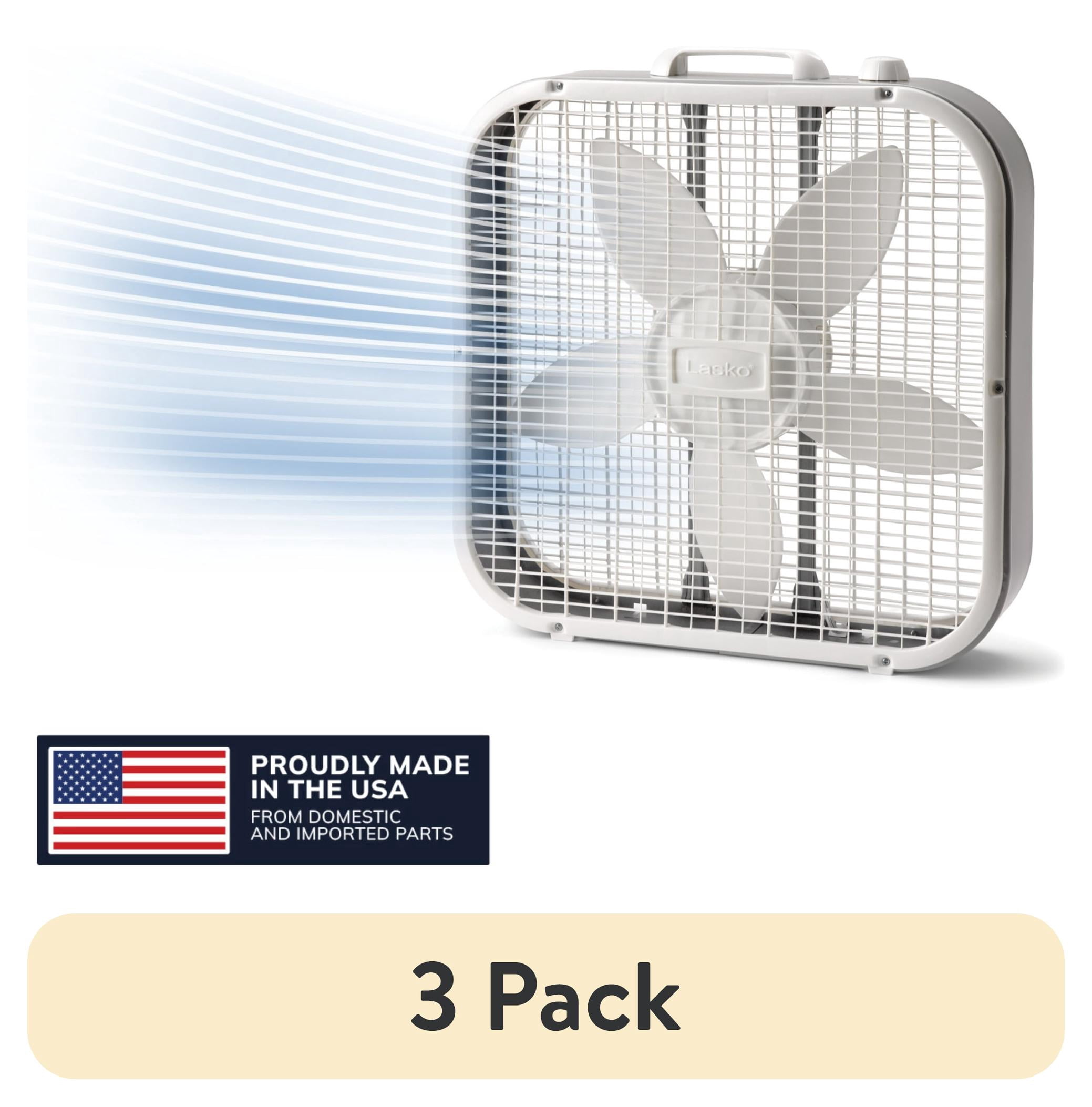 (3 pack) Lasko 20" Classic Box Fan with Weather-Resistant Motor ...