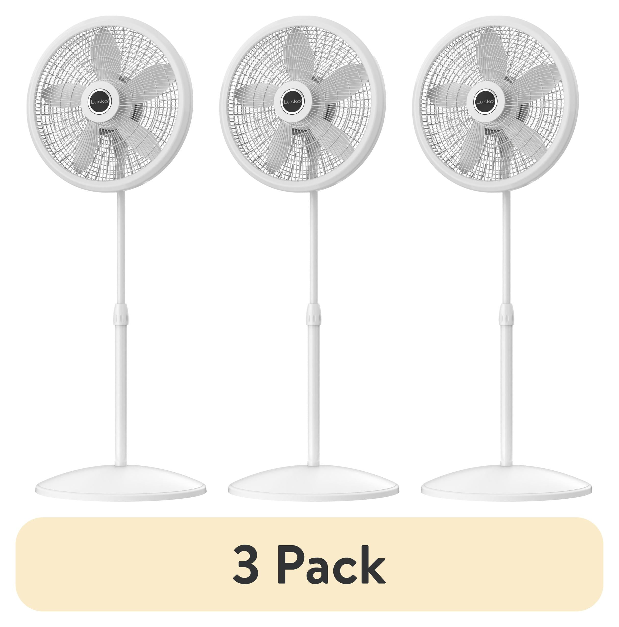 (3 pack) Lasko Cyclone 18" 3-Speed Adjustable Oscillating Pedestal Fan ...