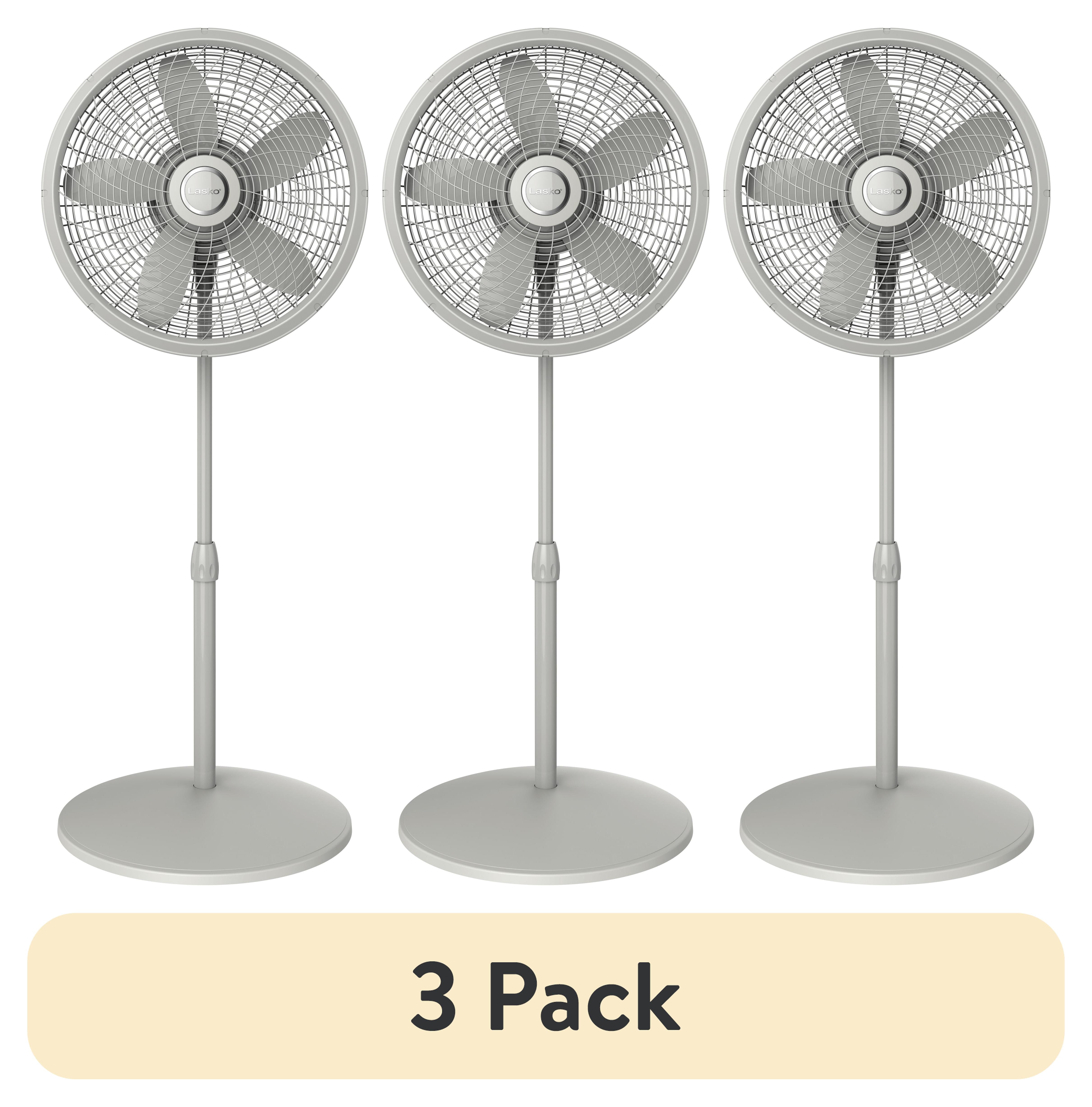 (3 pack) Lasko Cyclone 18" Adjustable Large Room Pedestal Fan, 3 Speeds ...