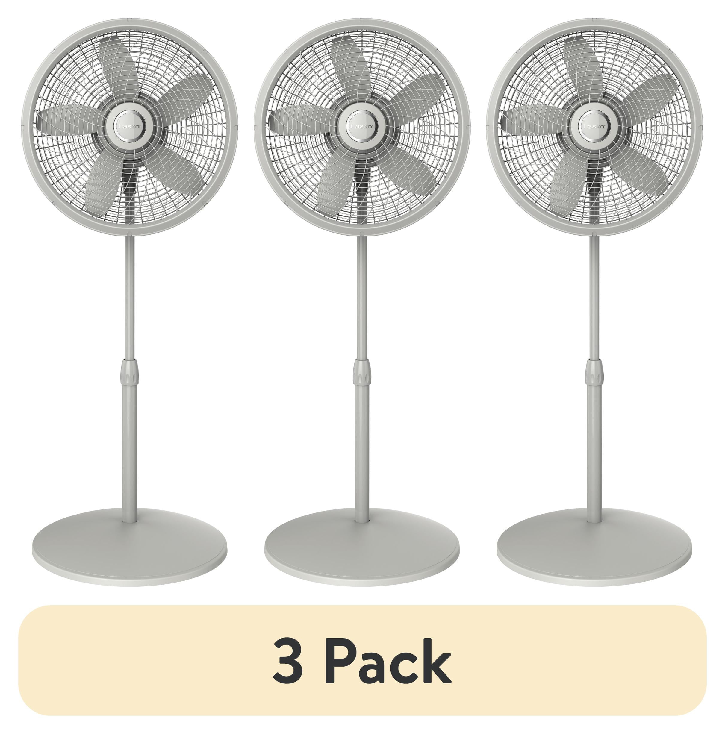 (3 pack) Lasko Cyclone 18" 3-Speed Adjustable Large Room Pedestal Fan ...