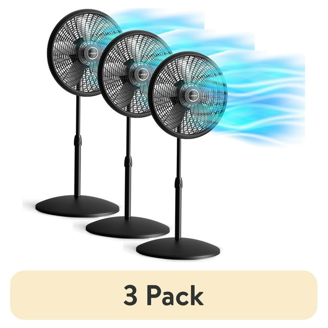 (3 pack) Lasko Cyclone 18" Adjustable Pedestal Fan with 3 Speeds, 54.5 ...
