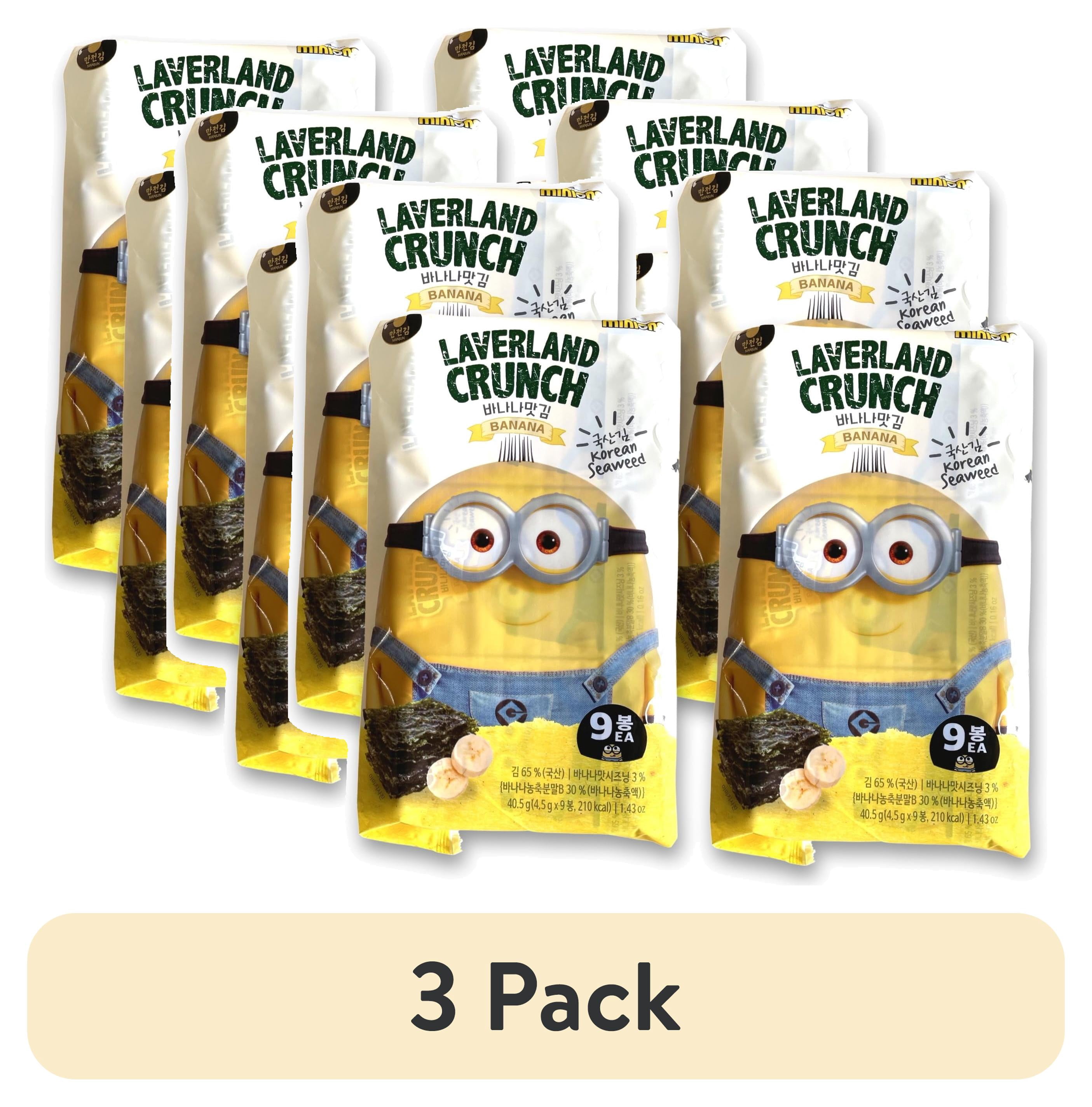 (3 pack) Laverland Crunch Seaweed Snacks | (Banana, 36 Count) - Walmart.com