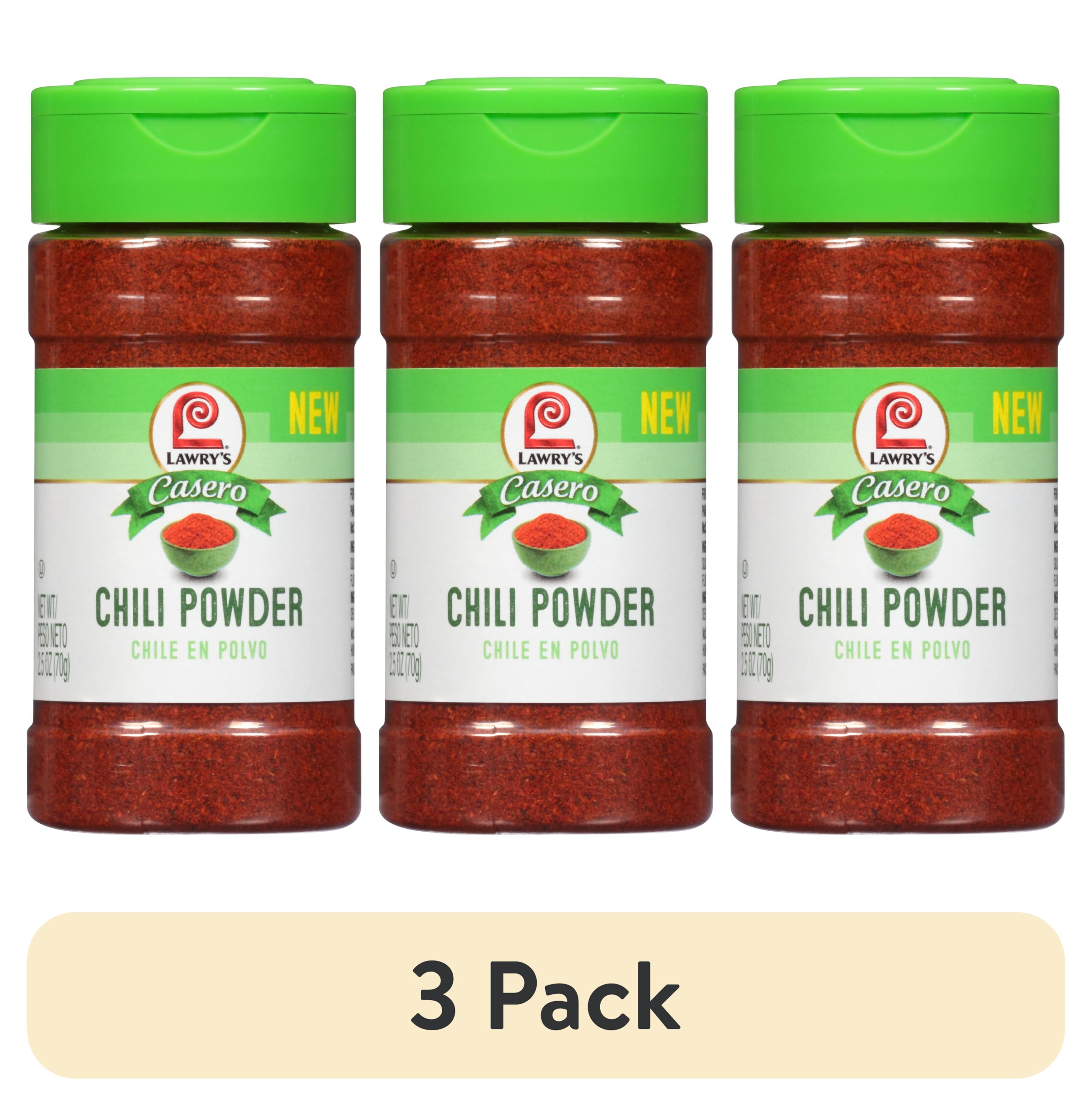 (3 pack) Lawry's Casero Kosher Chili Powder, 2.5 oz Bottle - Walmart.com