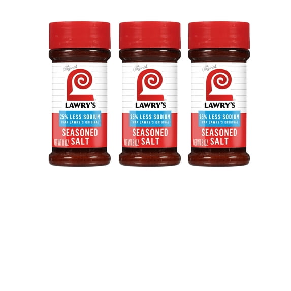 (3 pack) Lawry's Kosher 25% Less Sodium Seasoned Salt, 8 oz Bottle ...