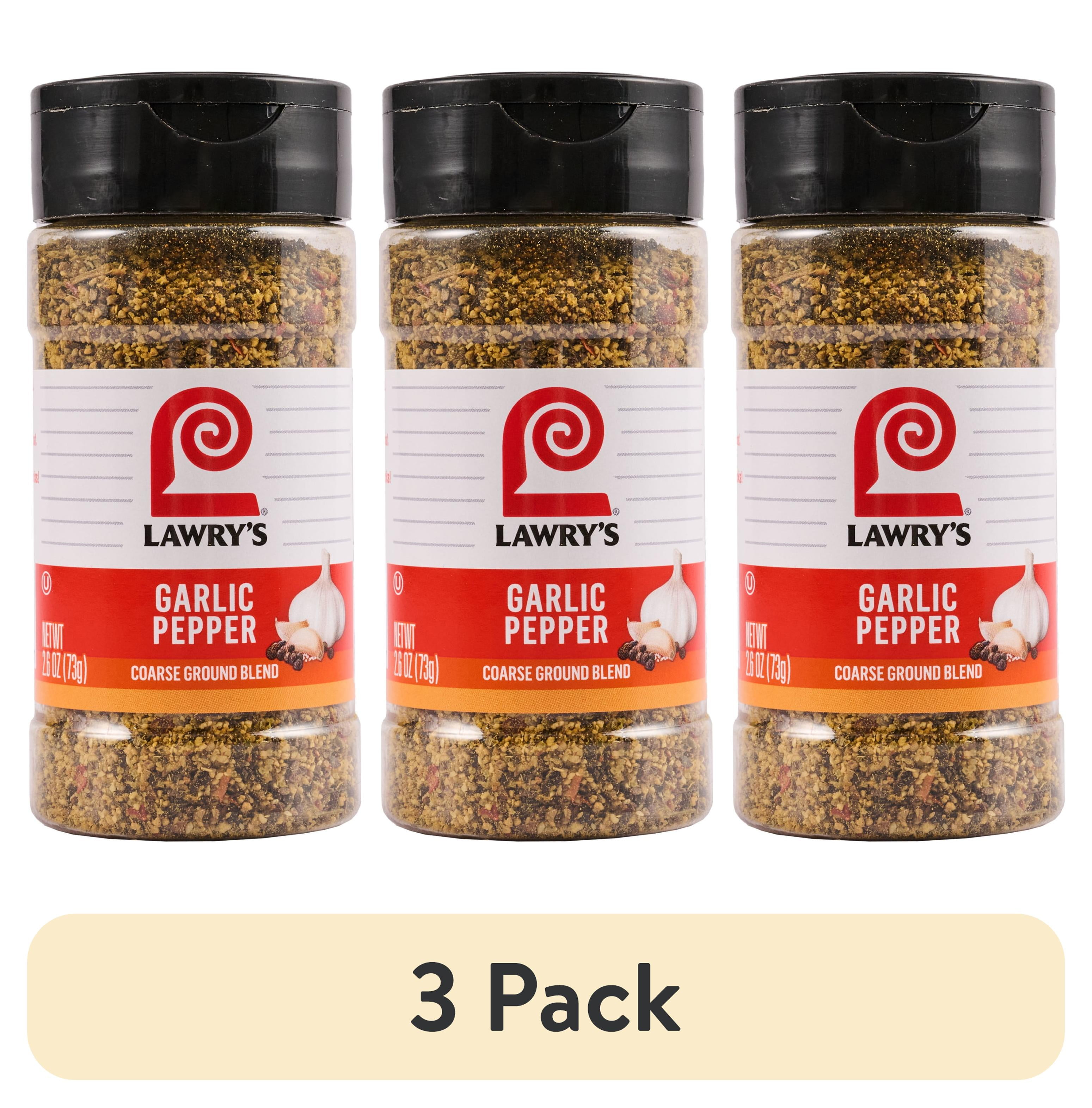(3 pack) Lawry's Kosher Garlic Pepper, 2.6 oz Bottle - Walmart.com