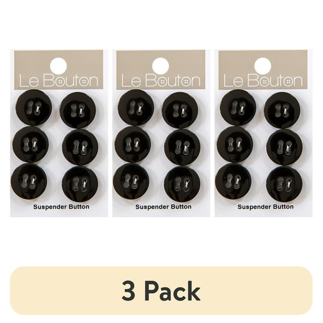 (3 pack) Le Bouton Black 3/4" Round 4-Hole Buttons, 6 Pieces - Walmart.com